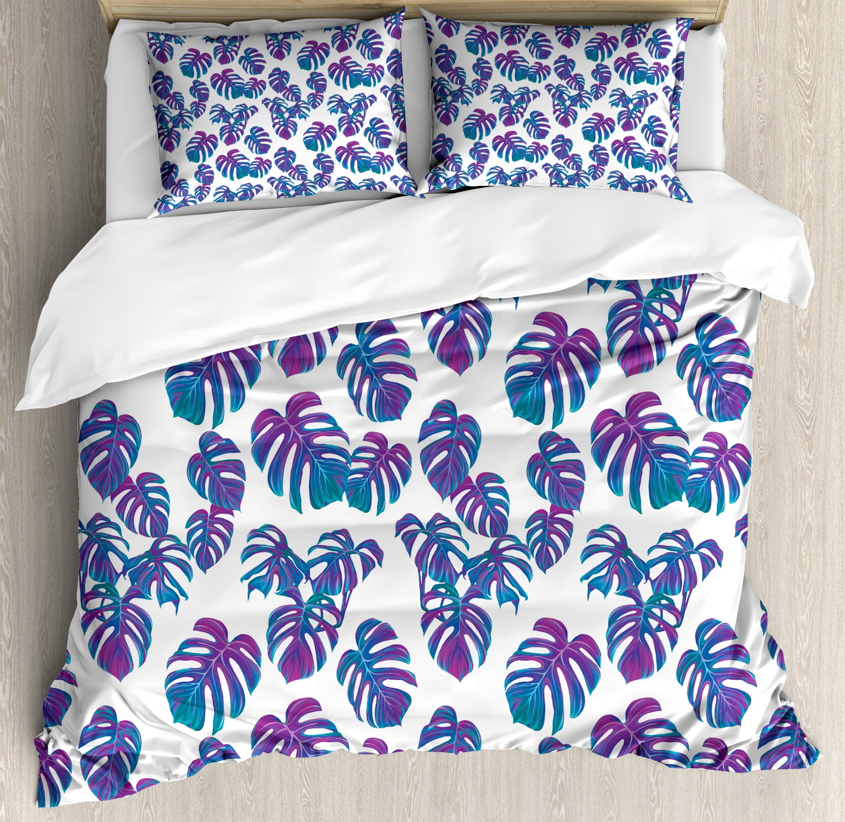 Hawaiian Colors Duvet Cover Set, Retro Style Continuing Pattern of ...