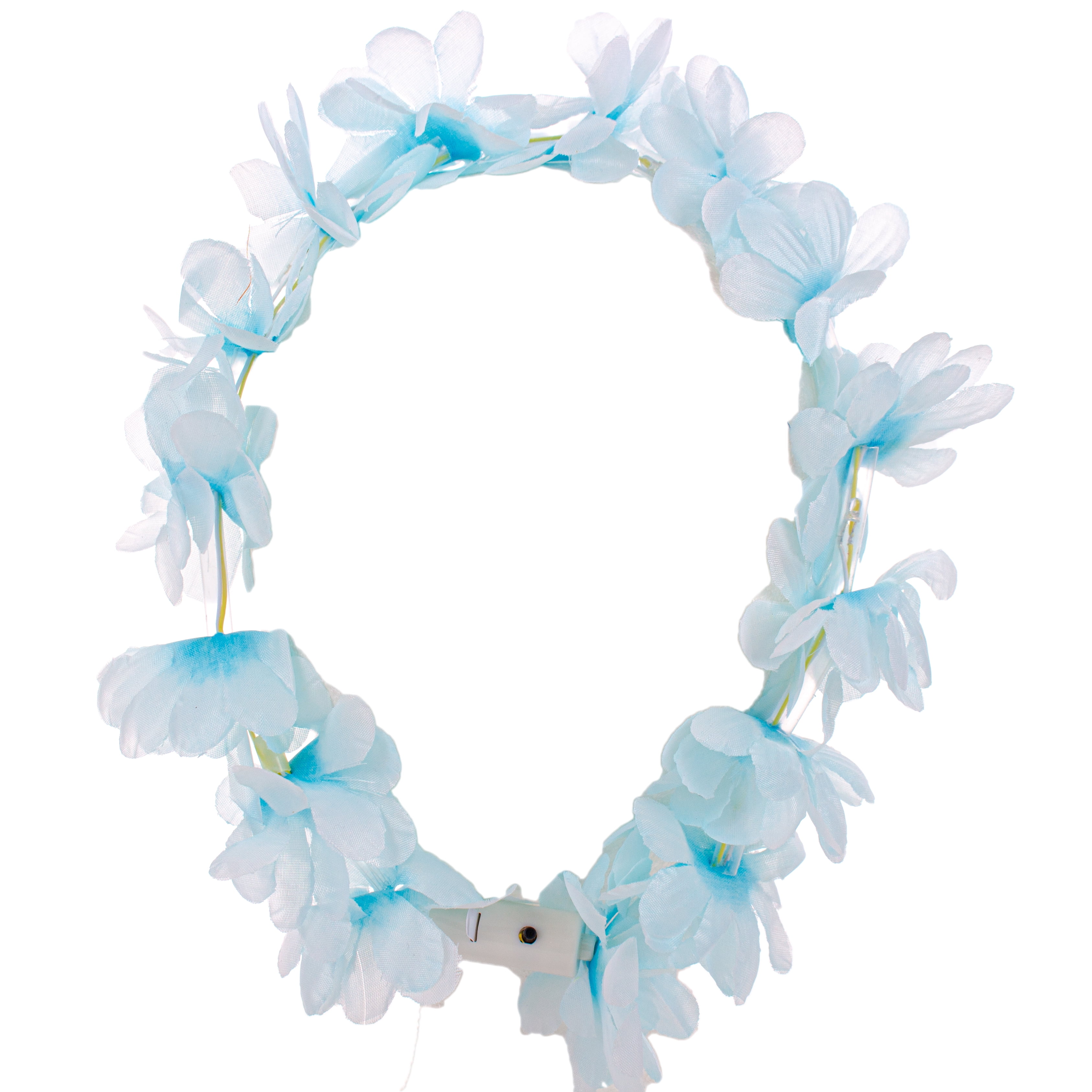 Hawaiian Costume Luau Party Lei Accessory LED Headband, White Blue, One ...