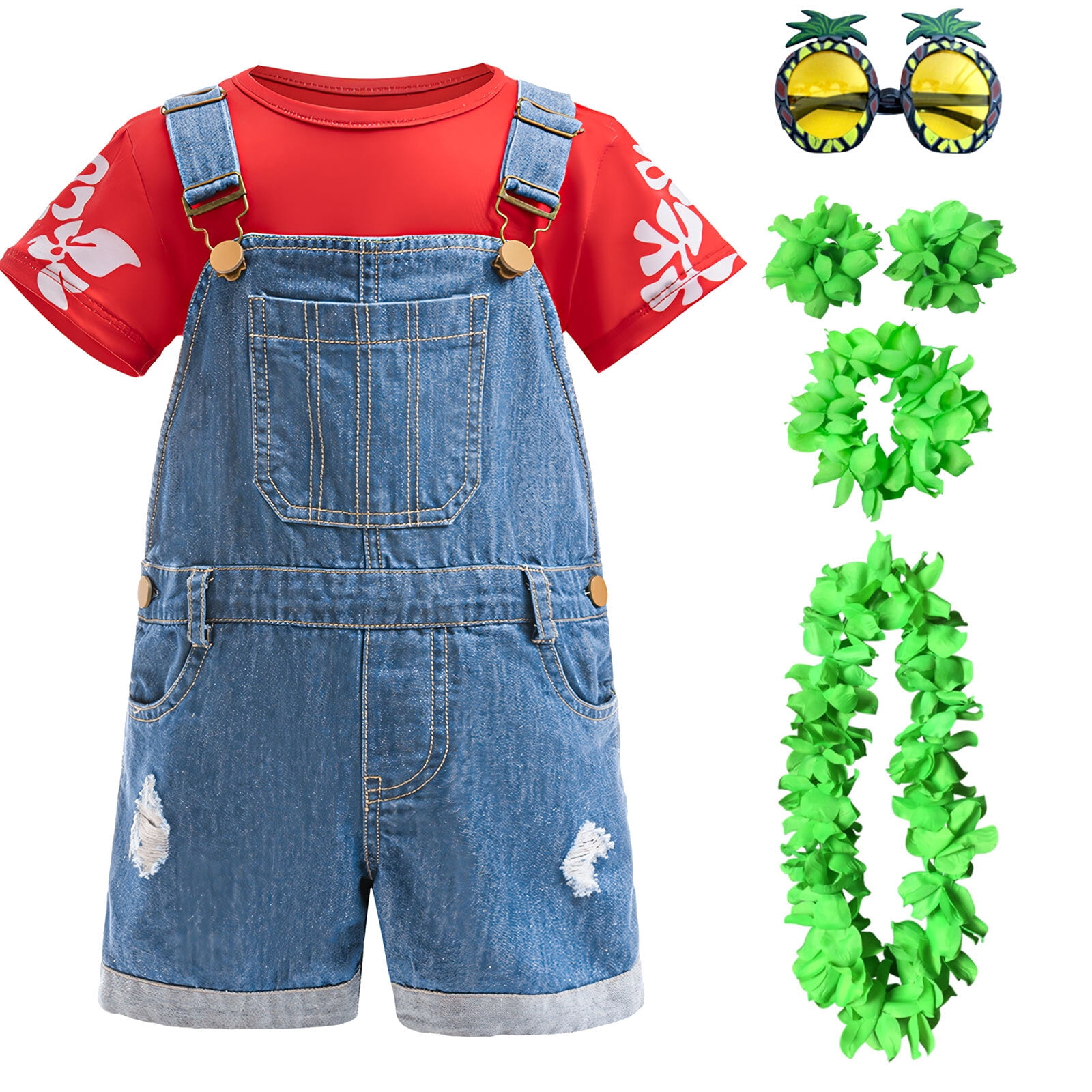 Hawaiian Costume Outfit for Little Girls with Luau Flower Leis ...