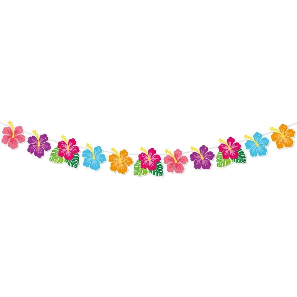 Hawaiian Decoration Banner Summer Beach Garlands Flamingo Flower Bird ...