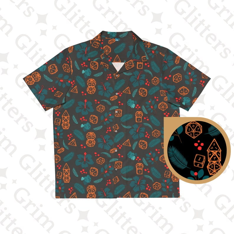 Hawaiian DnD Dice Shirt - Tropical Aloha Style DnD Hawaii Shirt, DM ...
