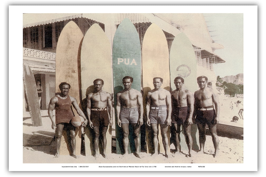 Hawaiian Duke Kahanamoku & Brothers Surfboards Waikiki Hawaii - Vintage ...