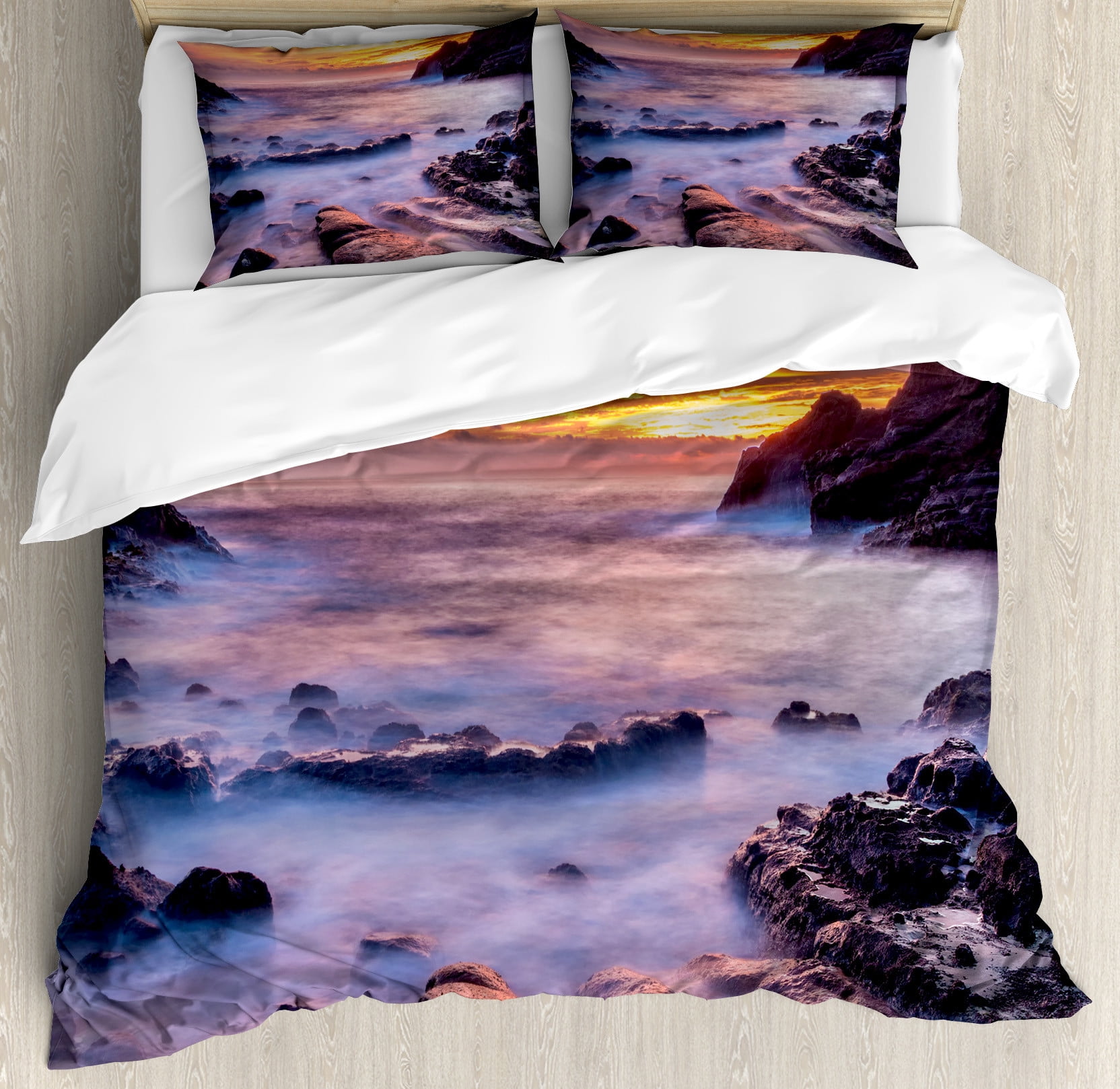 Hawaiian Duvet Cover Set, Colorful Sunrise at Halona Cove Eternity ...