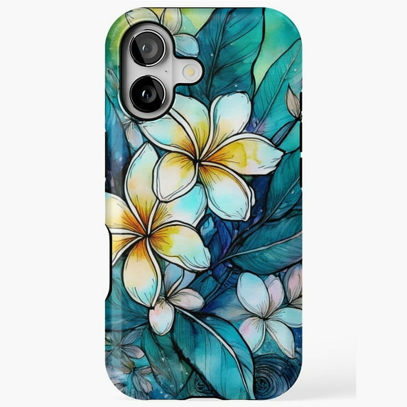 Hawaiian Fantasy Plumeria Tropical Floral Art for iPhone 17 through 11 ...