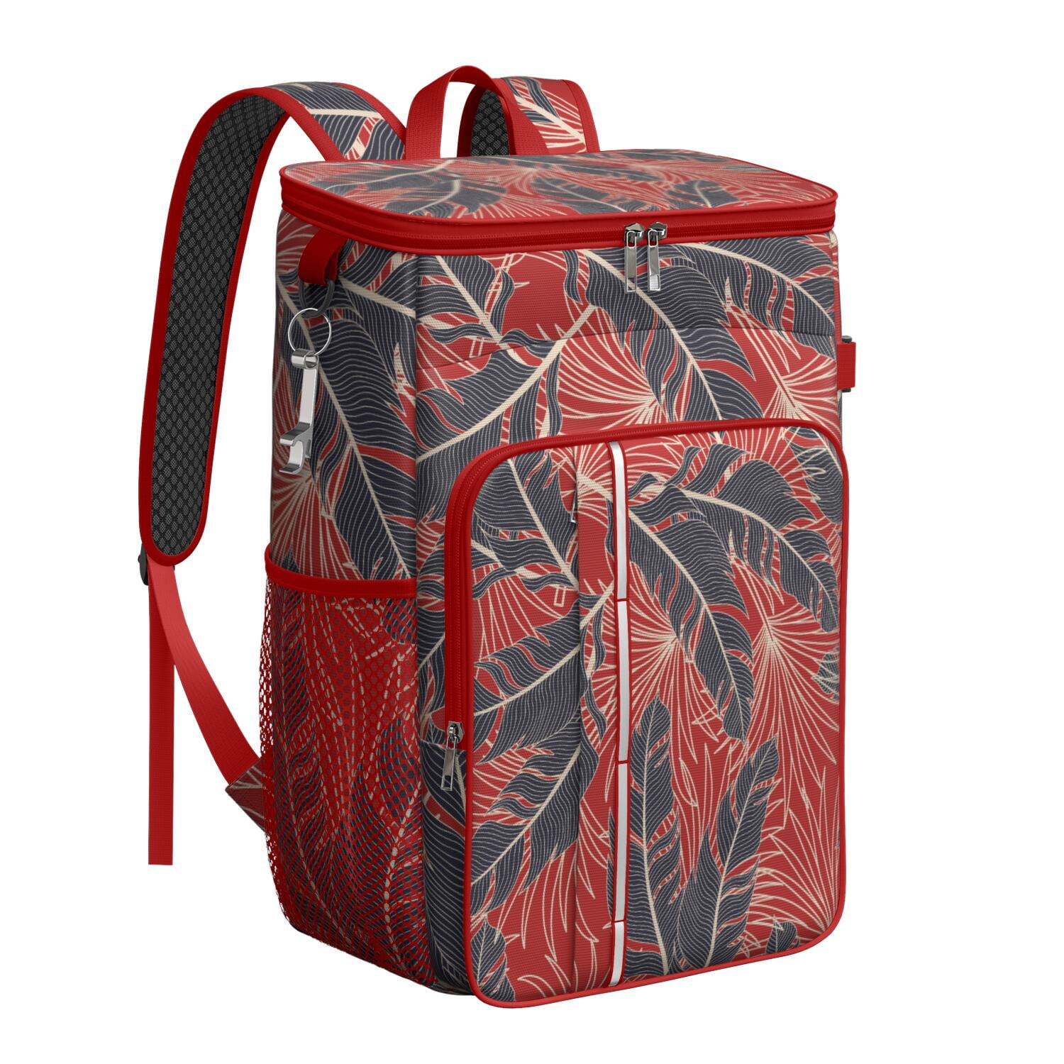Hawaiian Floral Insulated Backpack Cooler, Leakproof Cooler Bag with ...