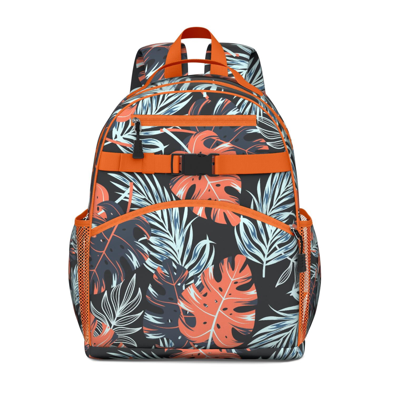 Hawaiian Floral Student Backpack Bookbag Tropical Plant Jungle Leaves ...
