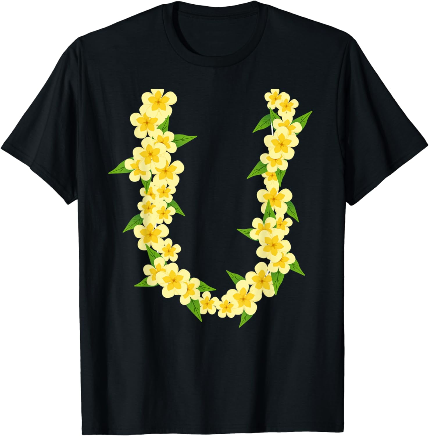 Hawaiian Flower Chain Tropical Summer Vacation Lei Cotton T-Shirt ...