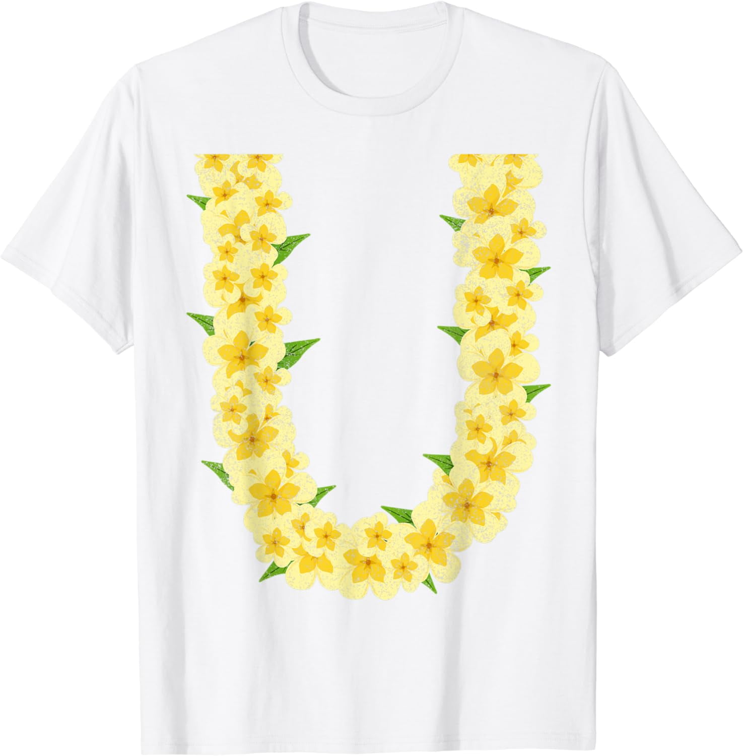 Hawaiian Flower Chain Tropical Summer Vacation Lei Cotton T-Shirt ...