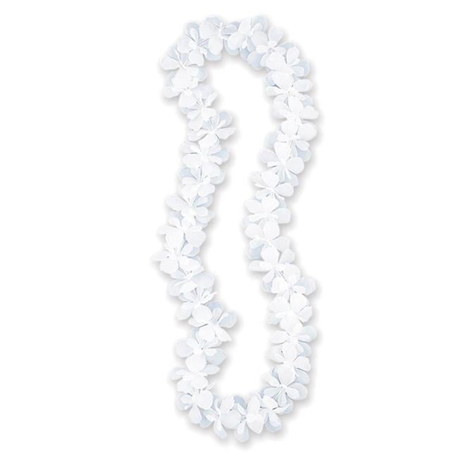 Hawaiian Flower Lei Necklace, White - Walmart.com