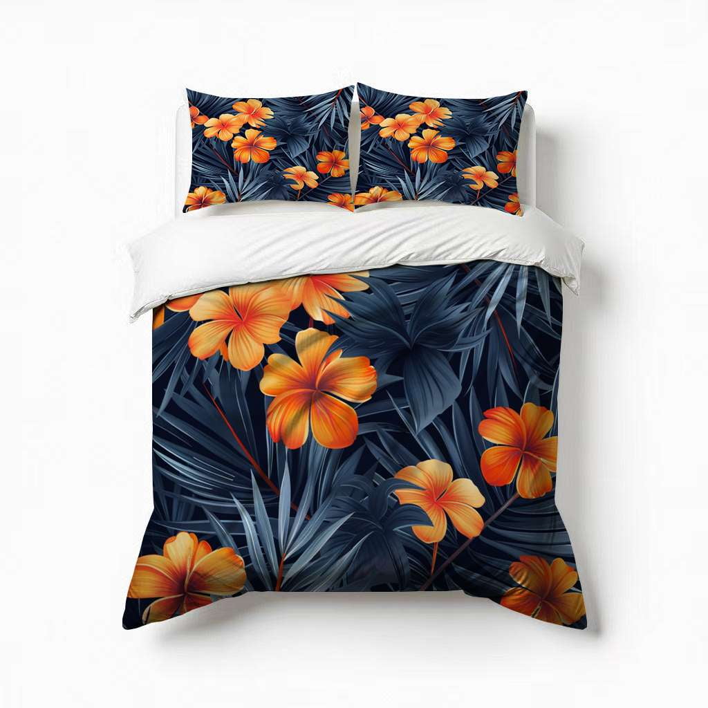 Hawaiian Flower Tropical Flower Pattern Bedding Set 3 Pcs Soft ...