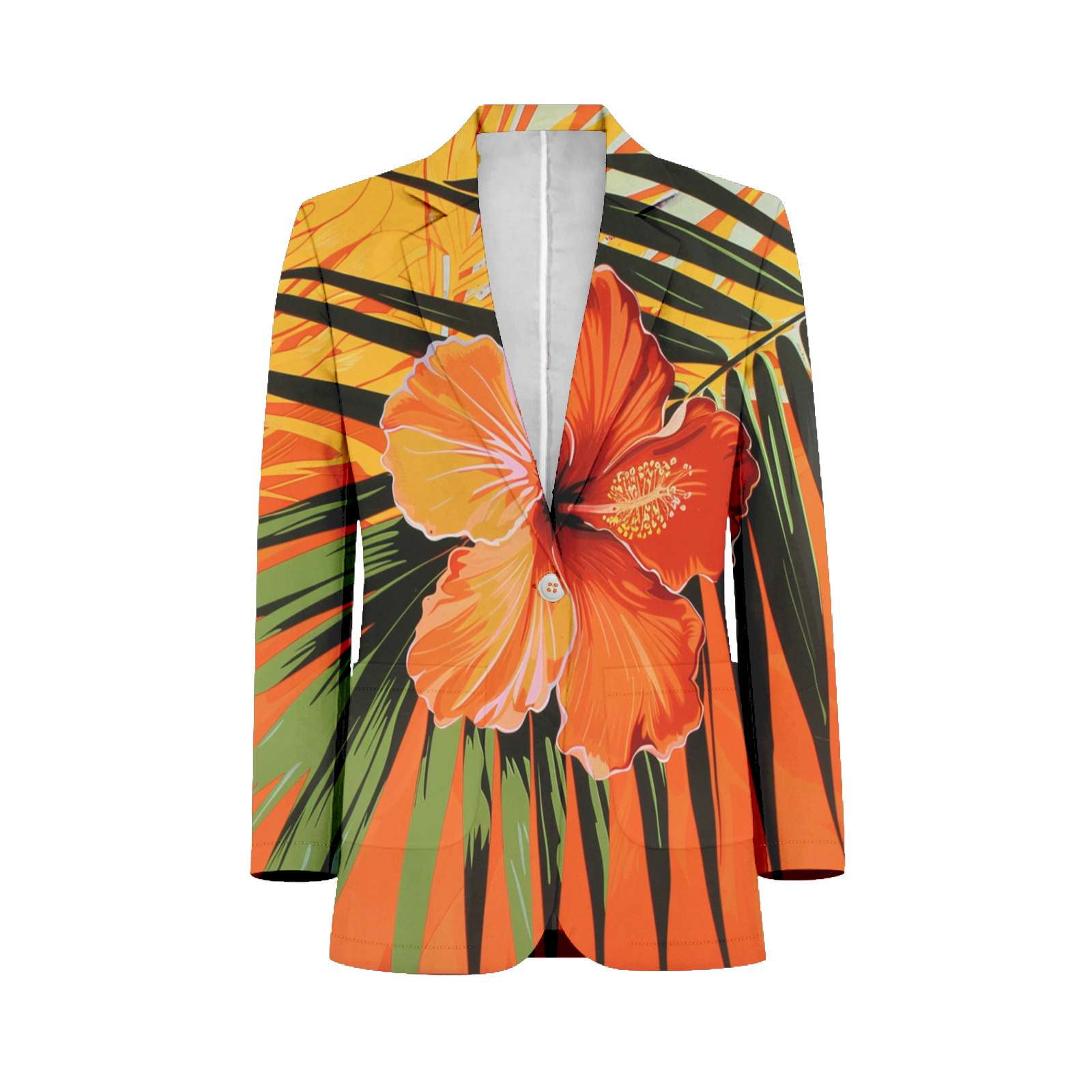 Hawaiian Flower Tropical Flower Pattern Customized Men's Suits full man ...