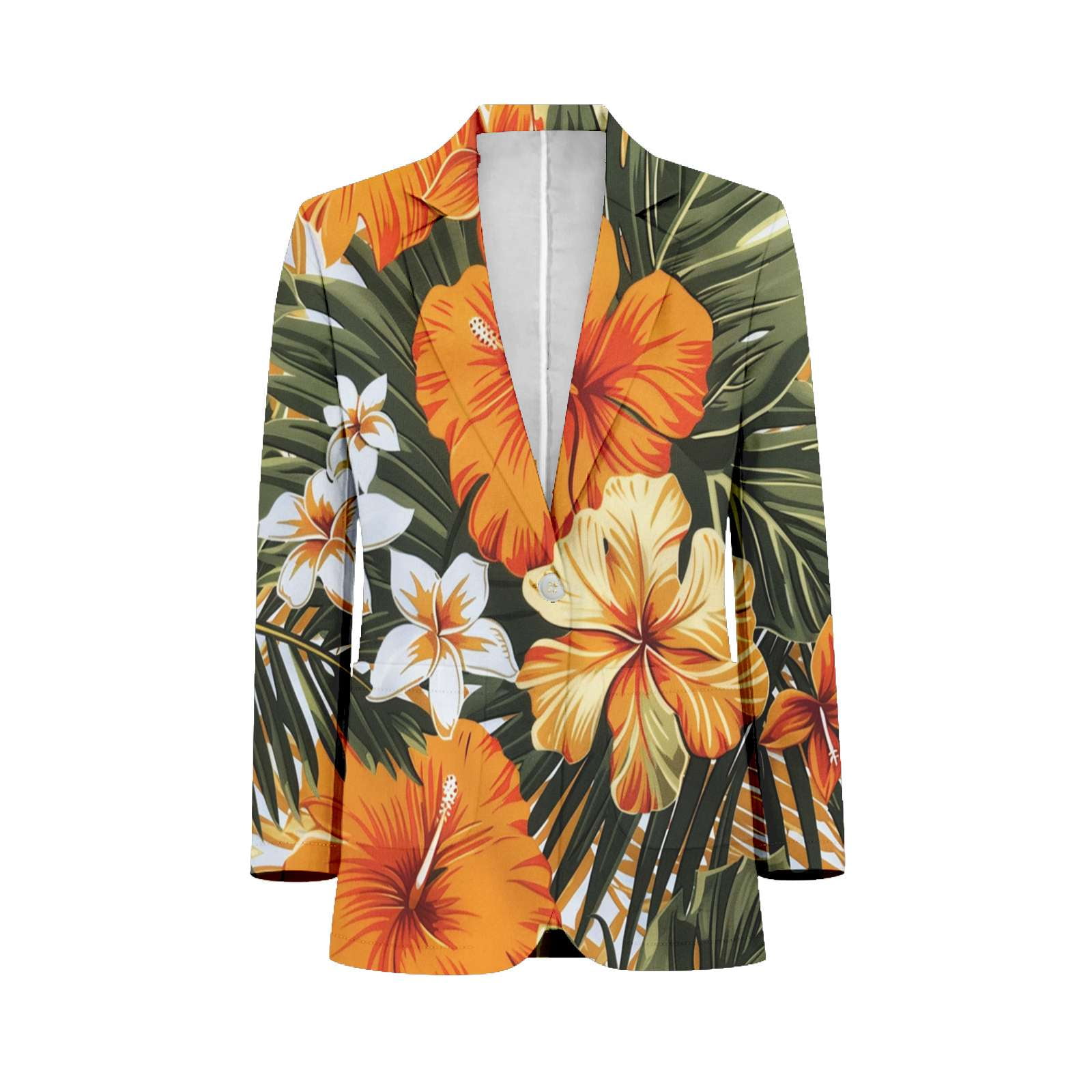 Hawaiian Flower Tropical Flower Pattern Customized Men's Suits full man ...
