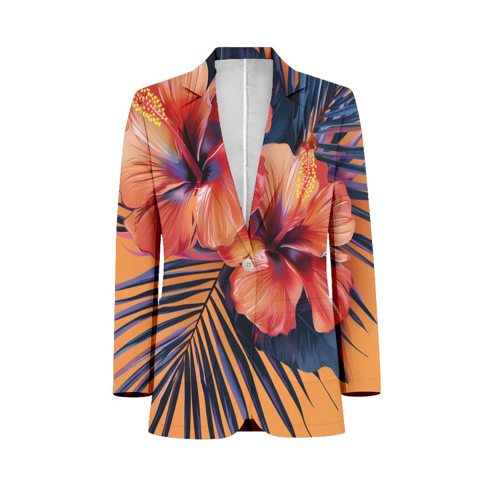 Hawaiian Flower Tropical Flower Pattern Customized Men's Suits full man ...