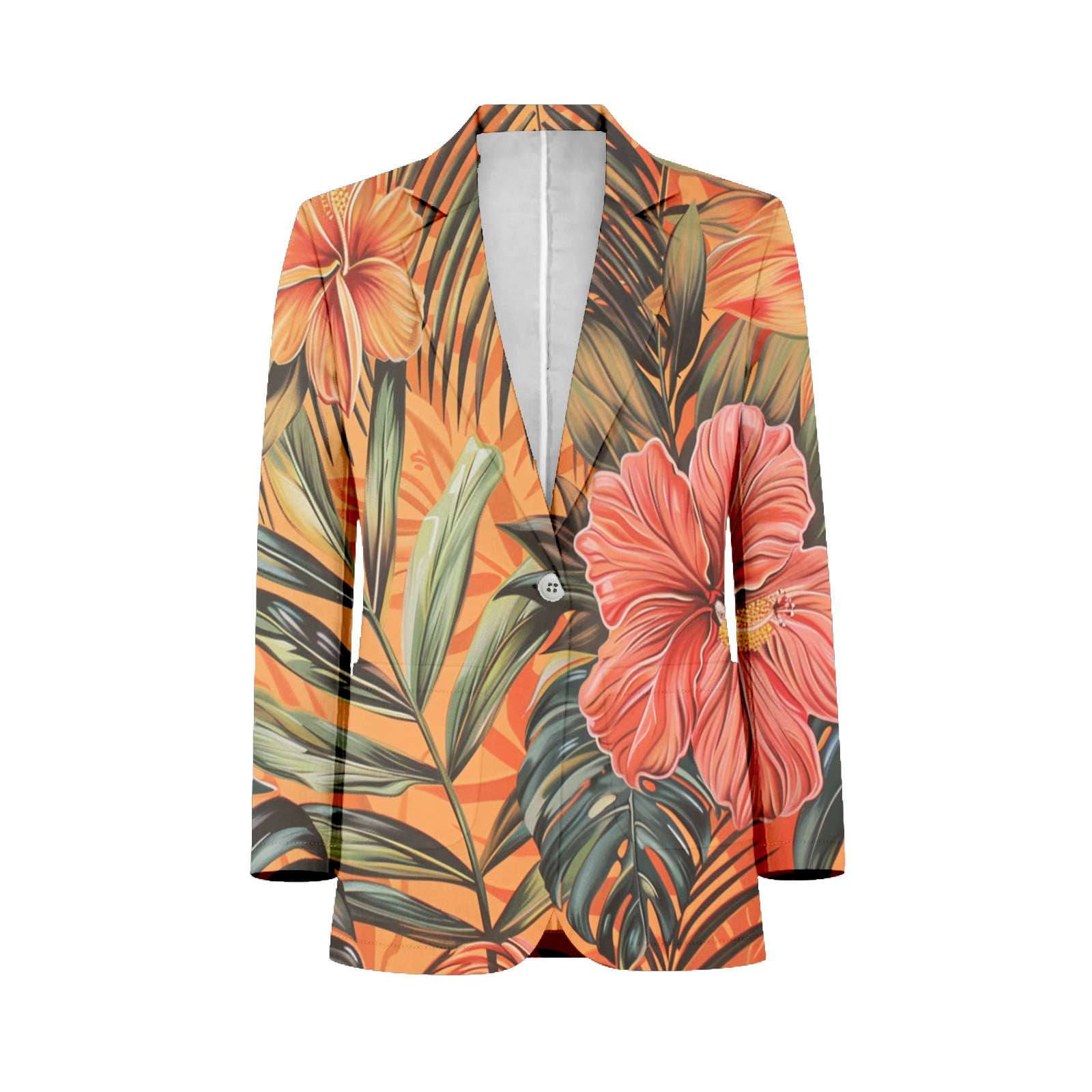 Hawaiian Flower Tropical Flower Pattern Customized Men's Suits full man ...