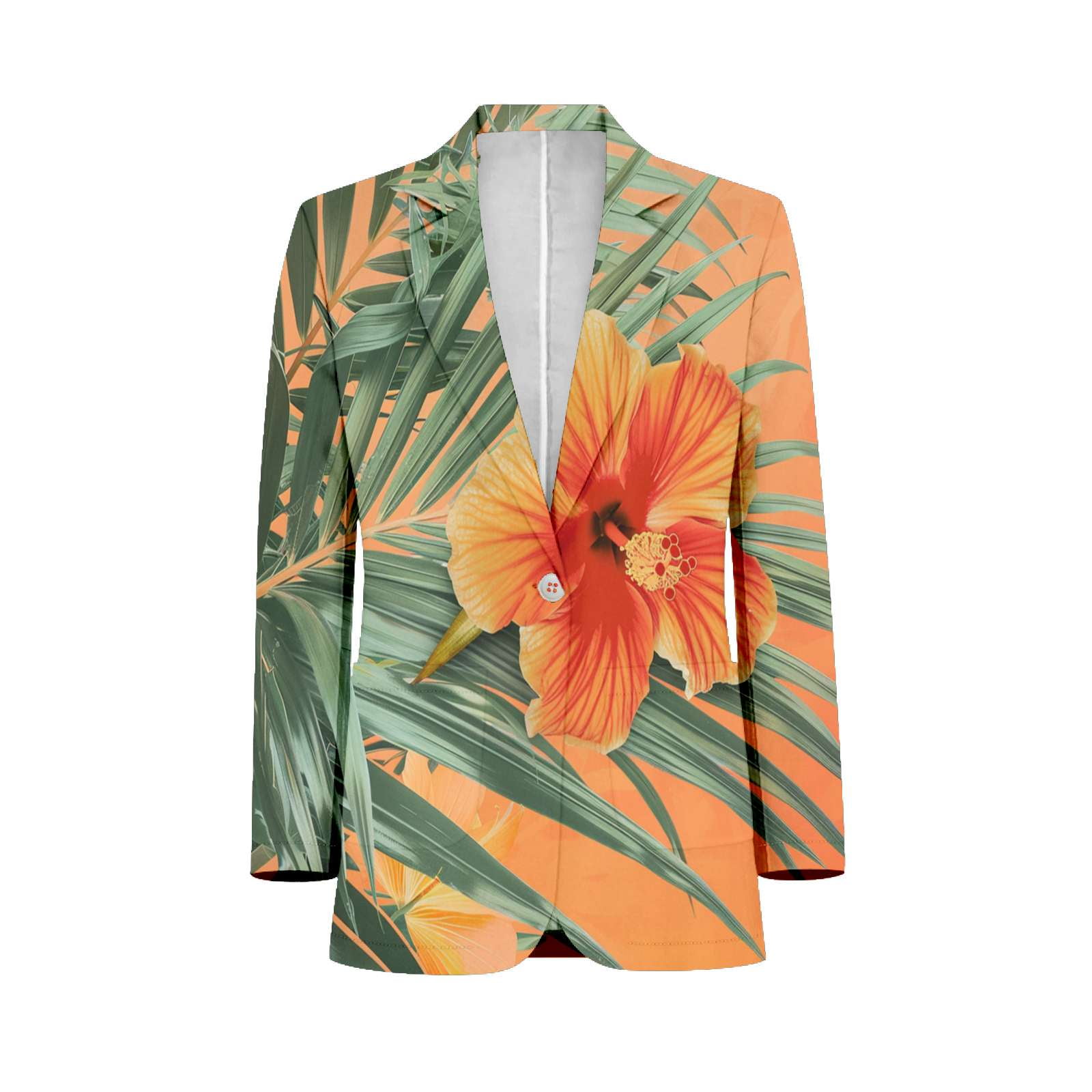Hawaiian Flower Tropical Flower Pattern Men Blazers Slim Clothing ...