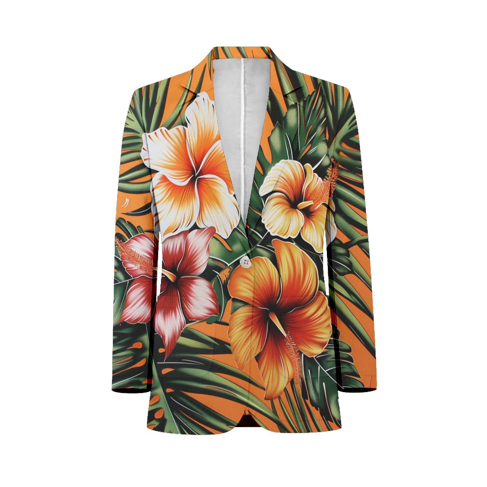 Hawaiian Flower Tropical Flower Pattern Men's Suit Blazer Casual Party ...