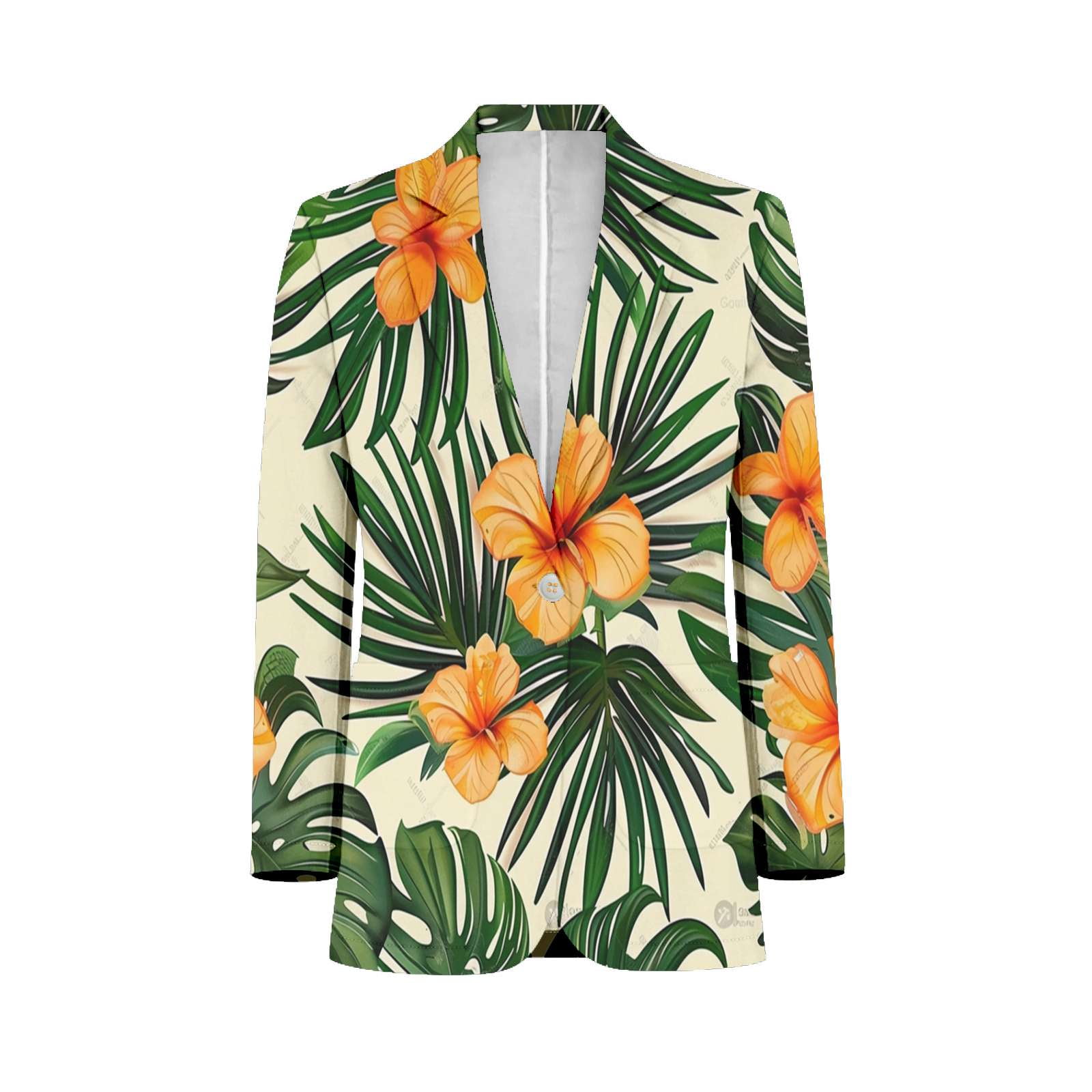 Hawaiian Flower Tropical Flower Pattern Men's Suit Blazer Casual Party ...