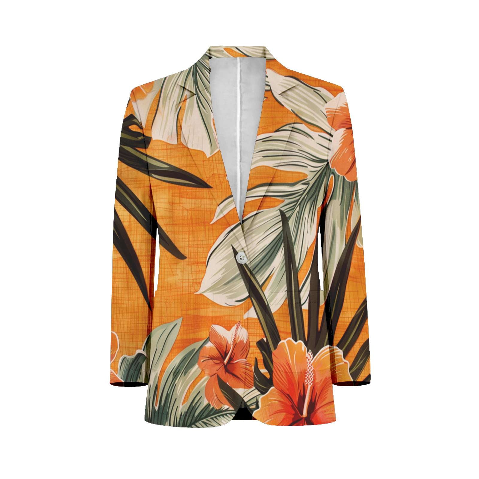 Hawaiian Flower Tropical Flower Pattern Mens Suits Shawl Collar Slim ...