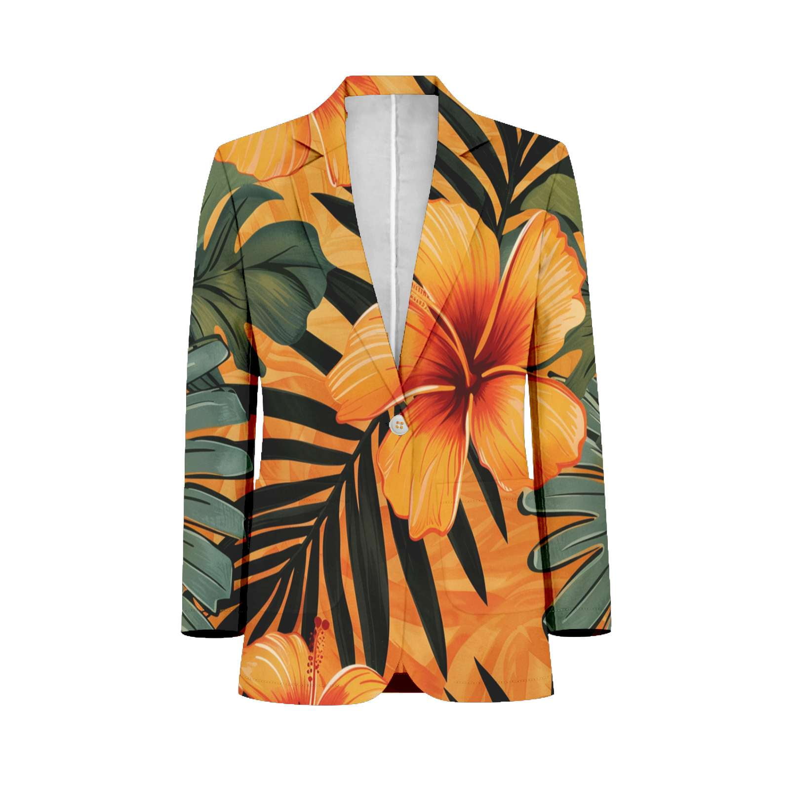 Hawaiian Flower Tropical Flower Pattern Mens Suits Shawl Collar Slim ...