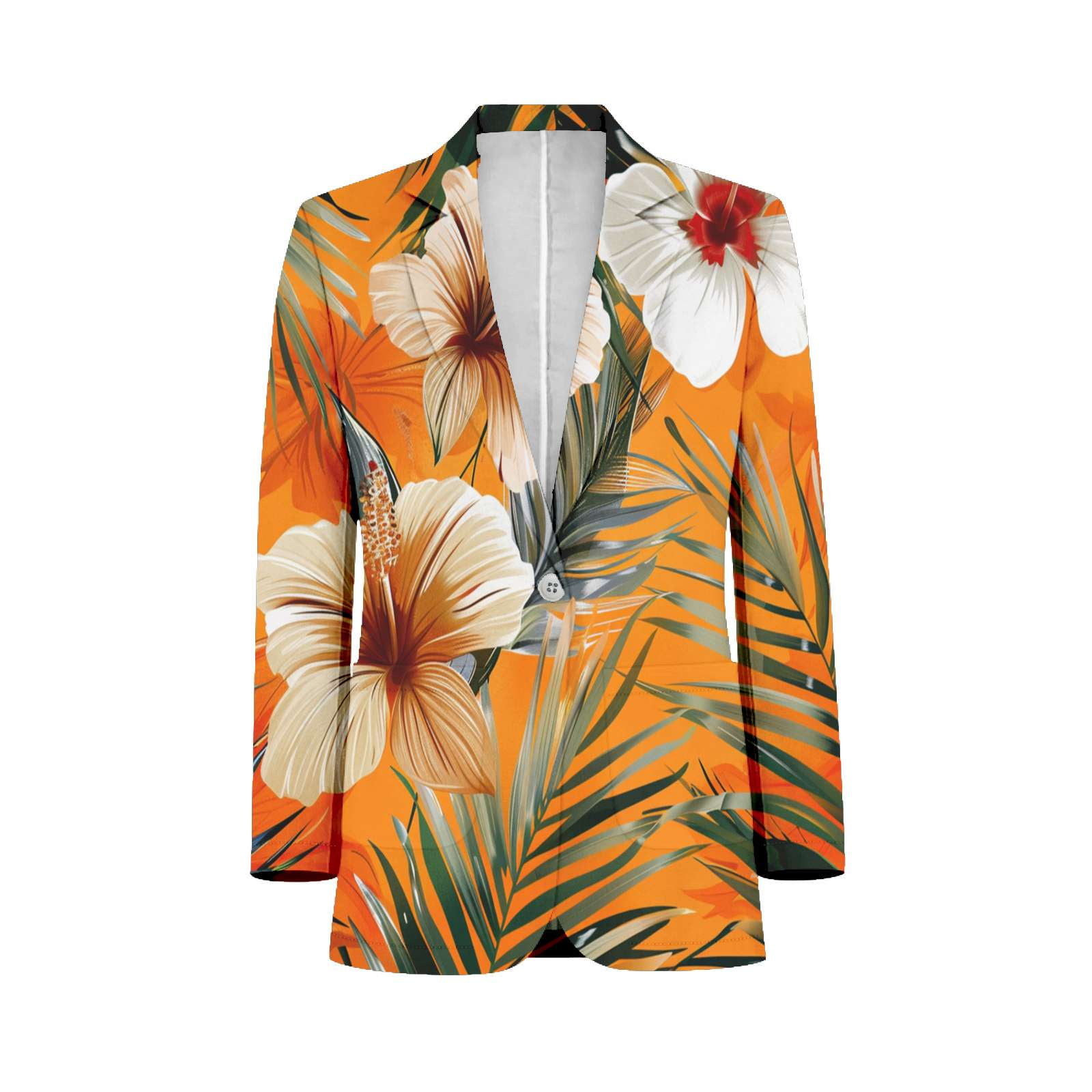 Hawaiian Flower Tropical Flower Pattern Mens Suits Shawl Collar Slim ...