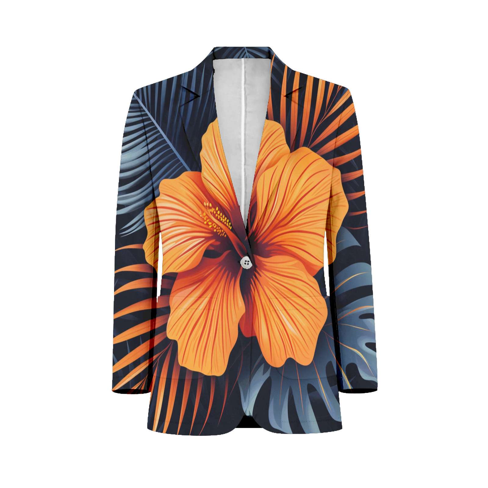 Hawaiian Flower Tropical Flower Pattern Mens Suits Shawl Collar Slim ...
