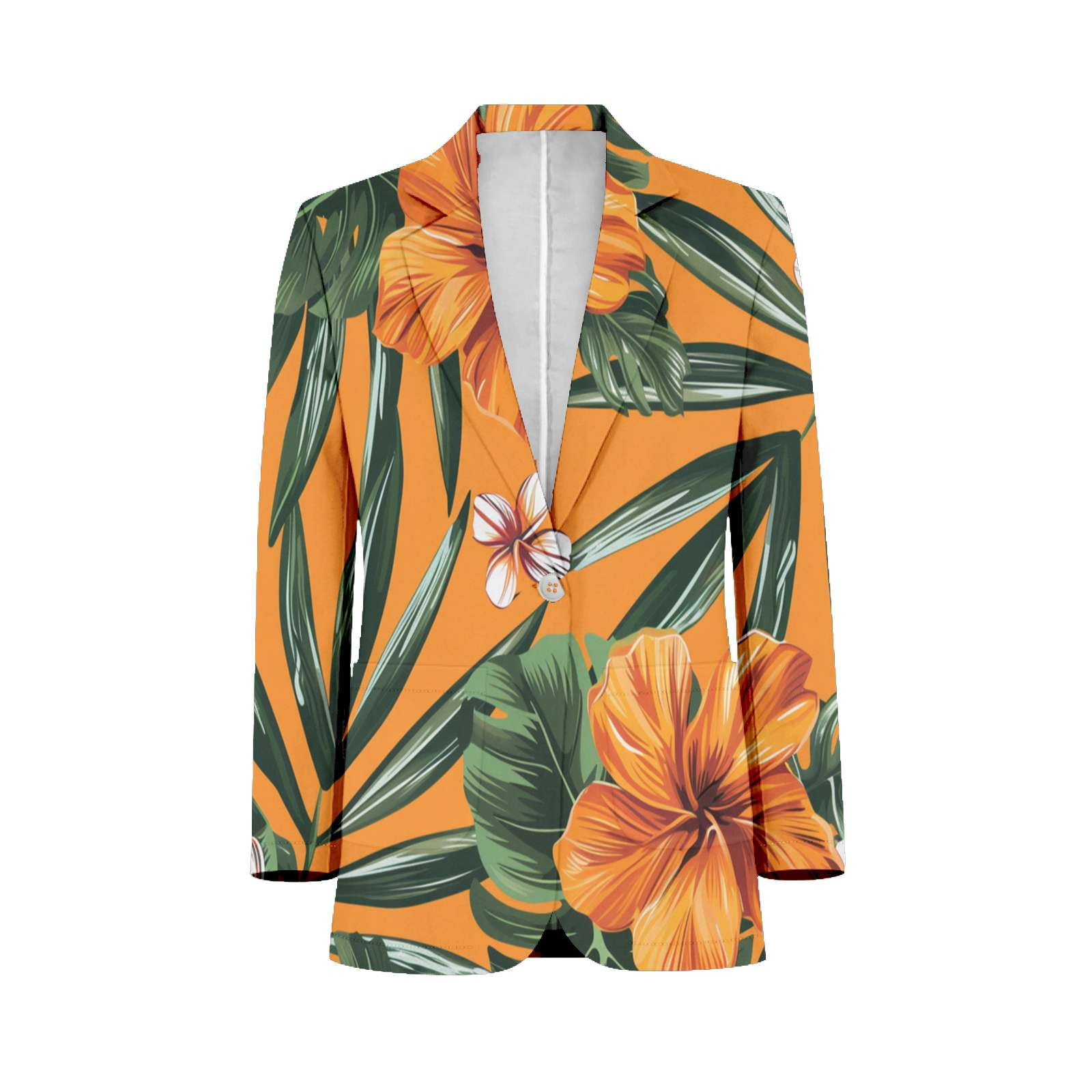 Hawaiian Flower Tropical Flower Pattern Mens Suits Shawl Collar Slim ...