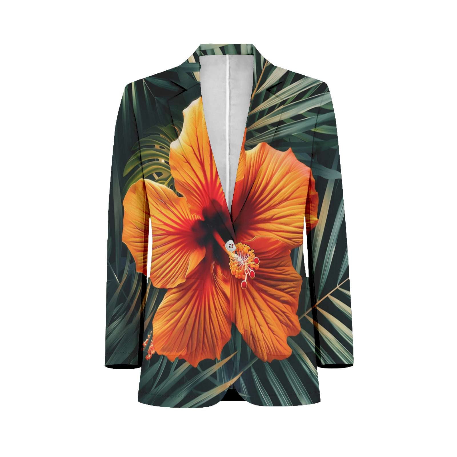 Hawaiian Flower Tropical Flower Pattern Mens Suits Shawl Collar Slim ...
