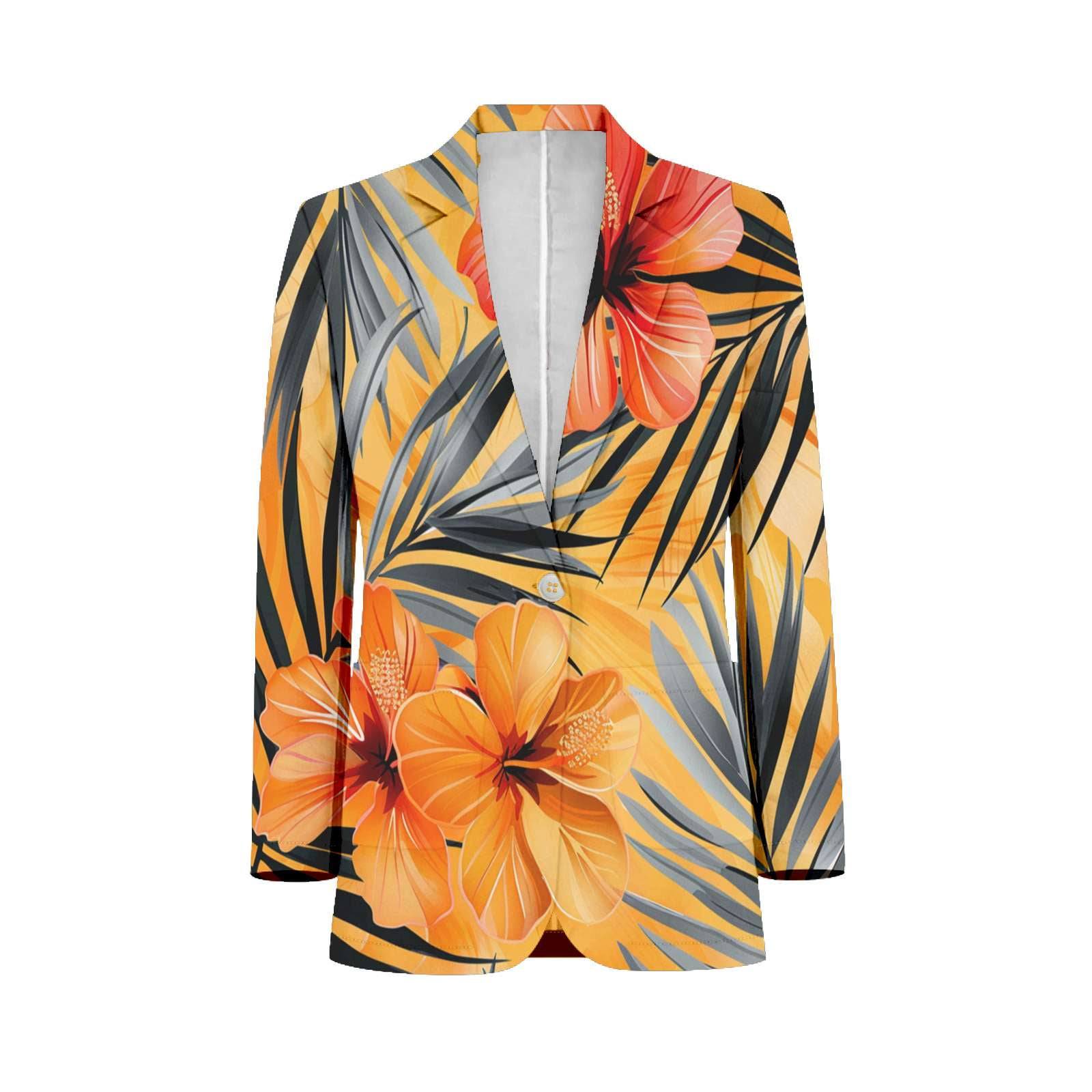 Hawaiian Flower Tropical Flower Pattern Mens Suits Shawl Collar Slim ...