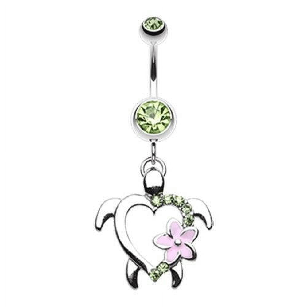 Hawaiian Flower Turtle Belly Button Ring - Walmart.com