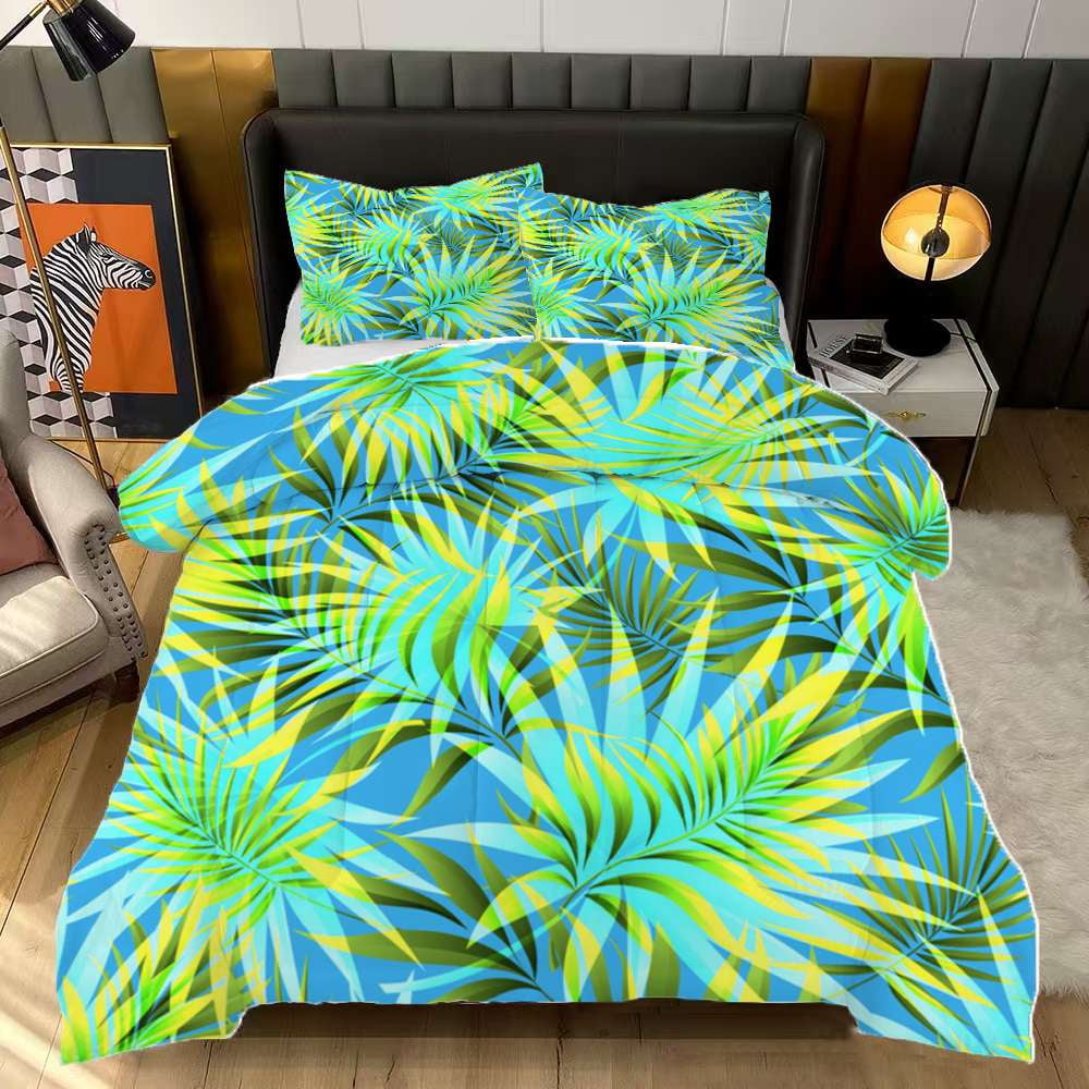 Hawaiian Flowers And Leaves For Background Comforter Set Full Size ...