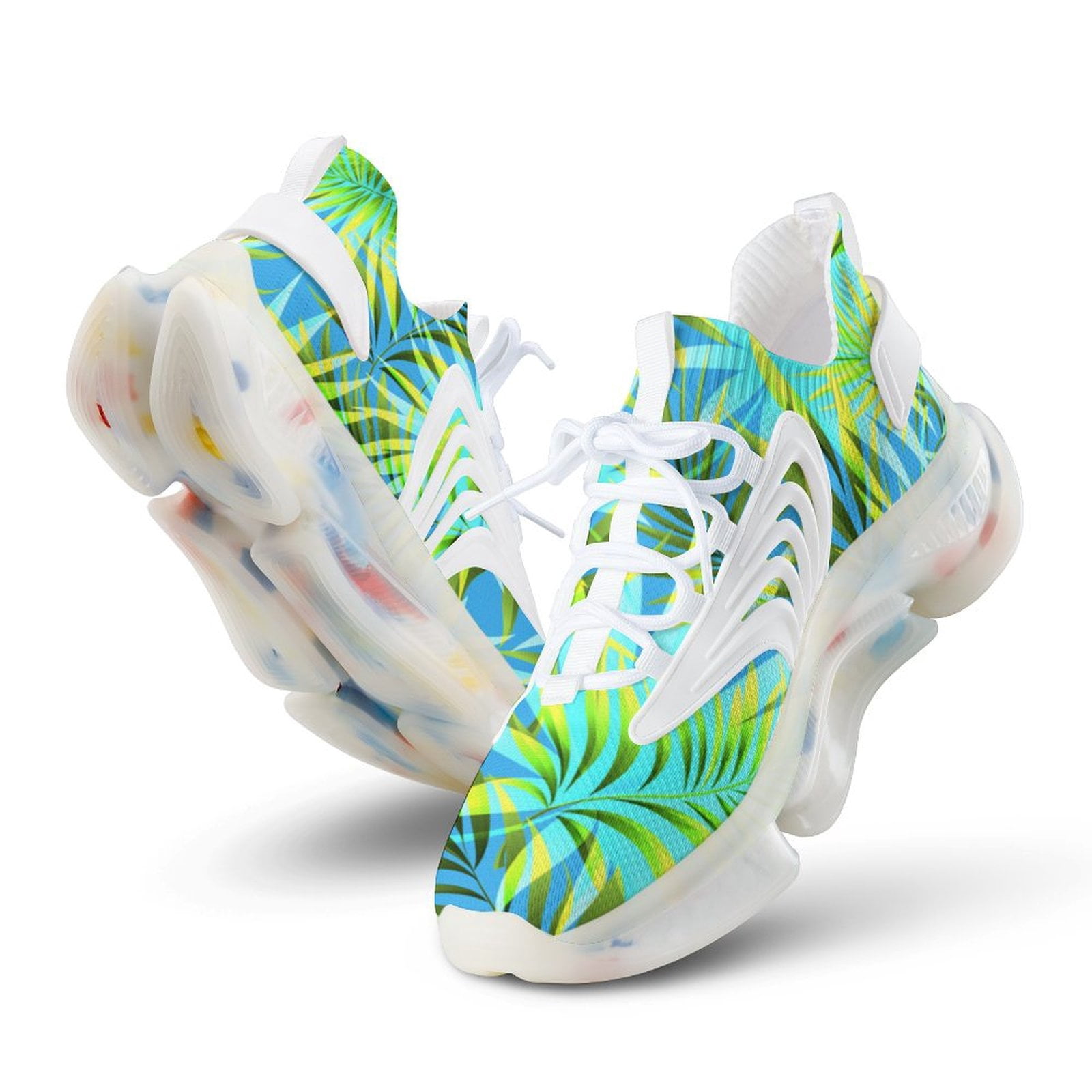 Hawaiian Flowers And Leaves for Background Walking Shoes for Men Woman ...