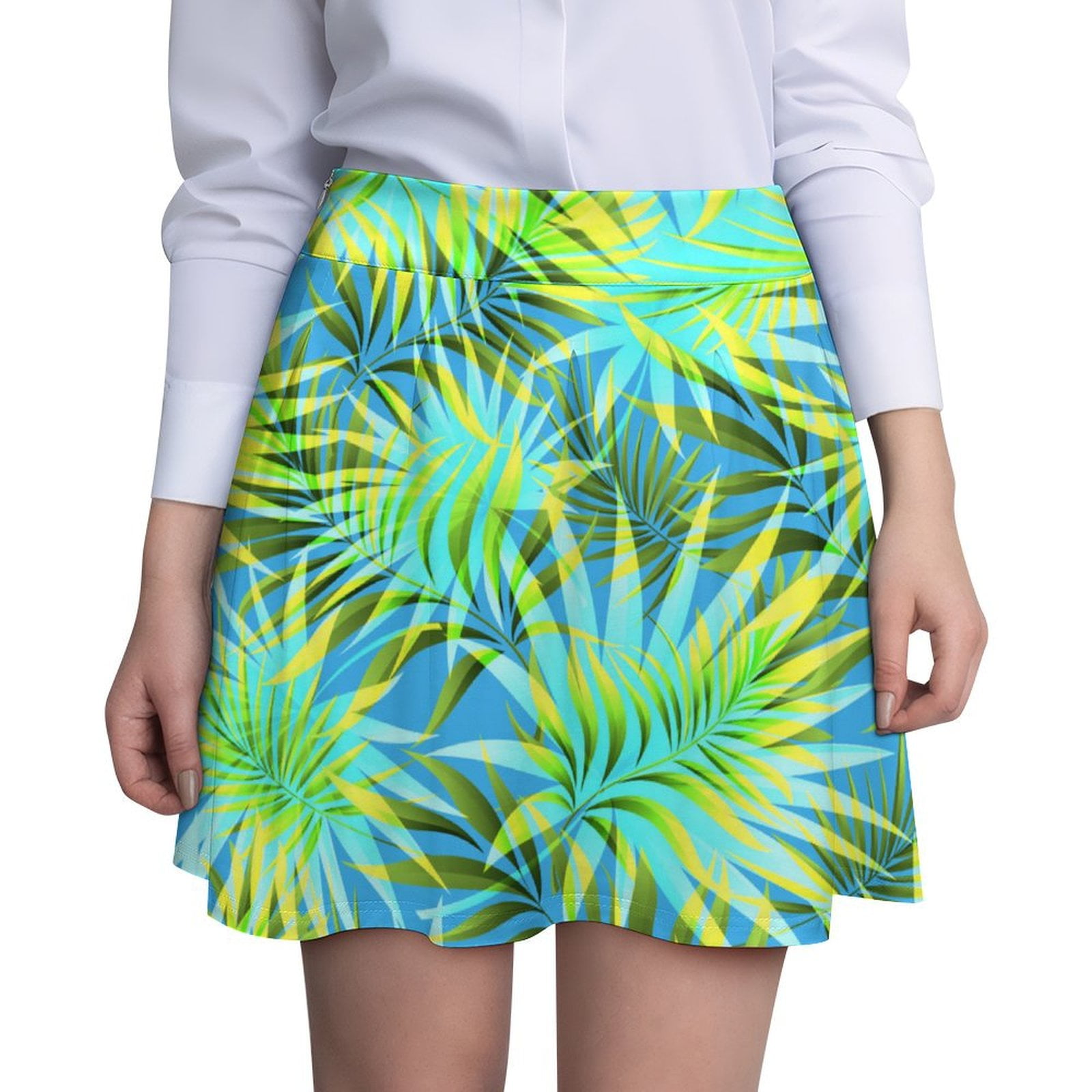 Hawaiian Flowers And Leaves for Background Women's Casual Mini Skirt ...