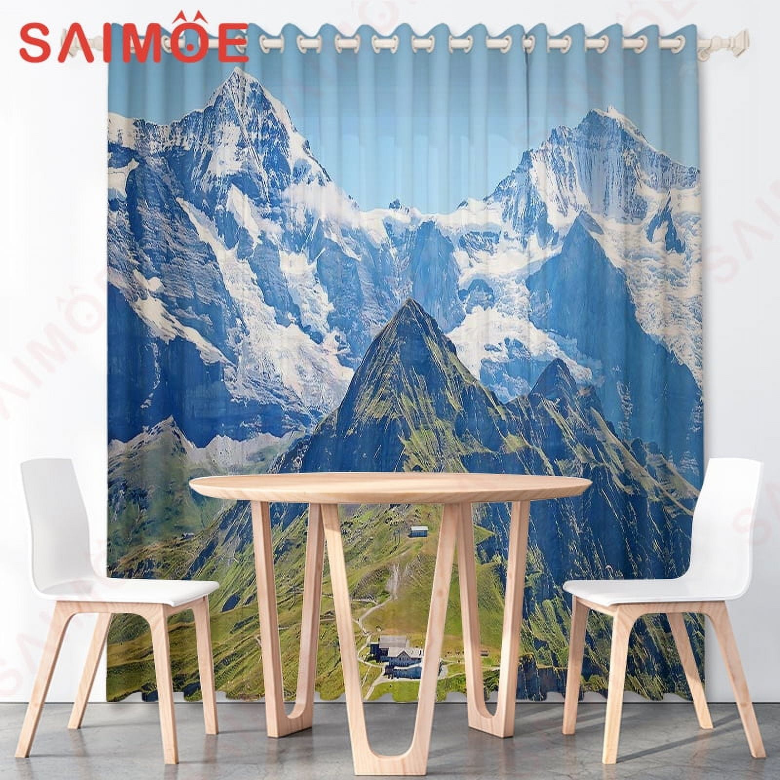 Hawaiian Foral Style Natural Scenery Forest Sunset ration Mountains River Shower Curatins at ...