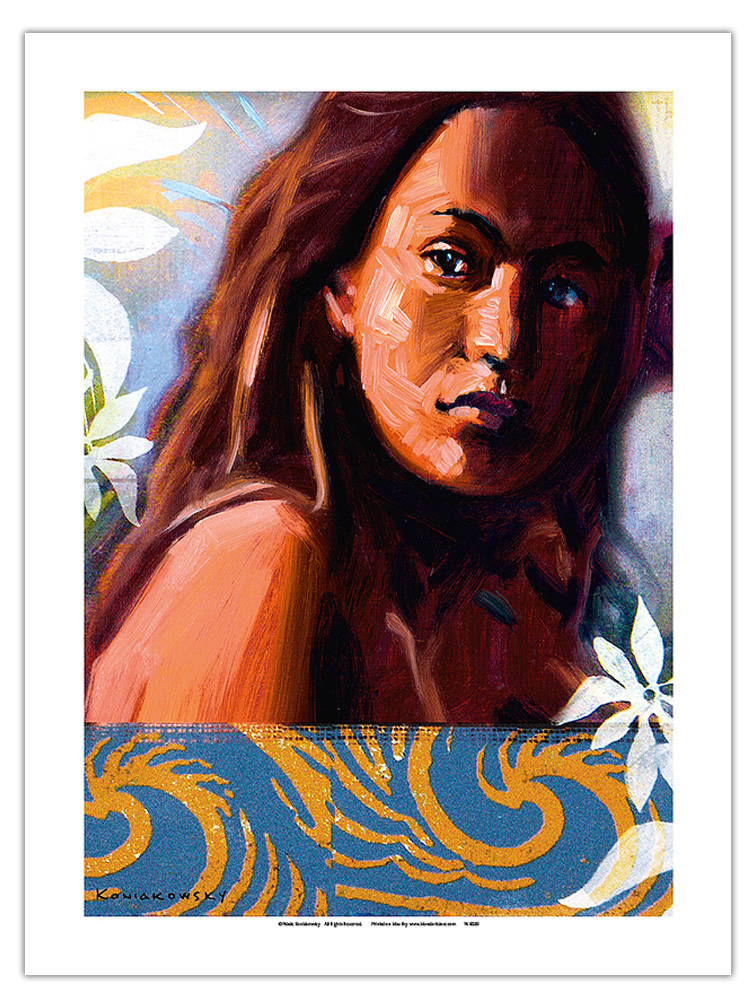 Hawaiian Girl in Shadow - Original Collage Art by Wade Koniakowsky ...