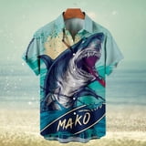 Hawaiian Great White Shark Pattern Men's Topss - Walmart.com