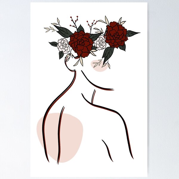 Hawaiian Haku Lei Line Art Poster Wall Art, Modern Wall Decor For ...