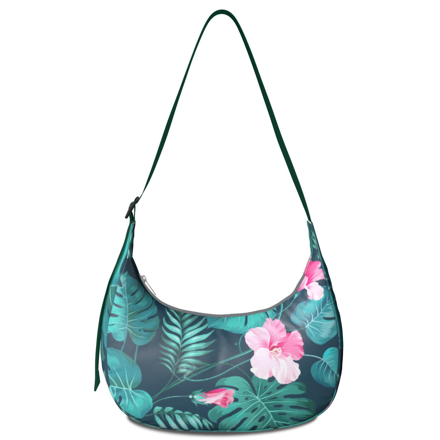 Hawaiian Hibiscus Crossbody Bag for Women Tropical Floral Corduroy ...