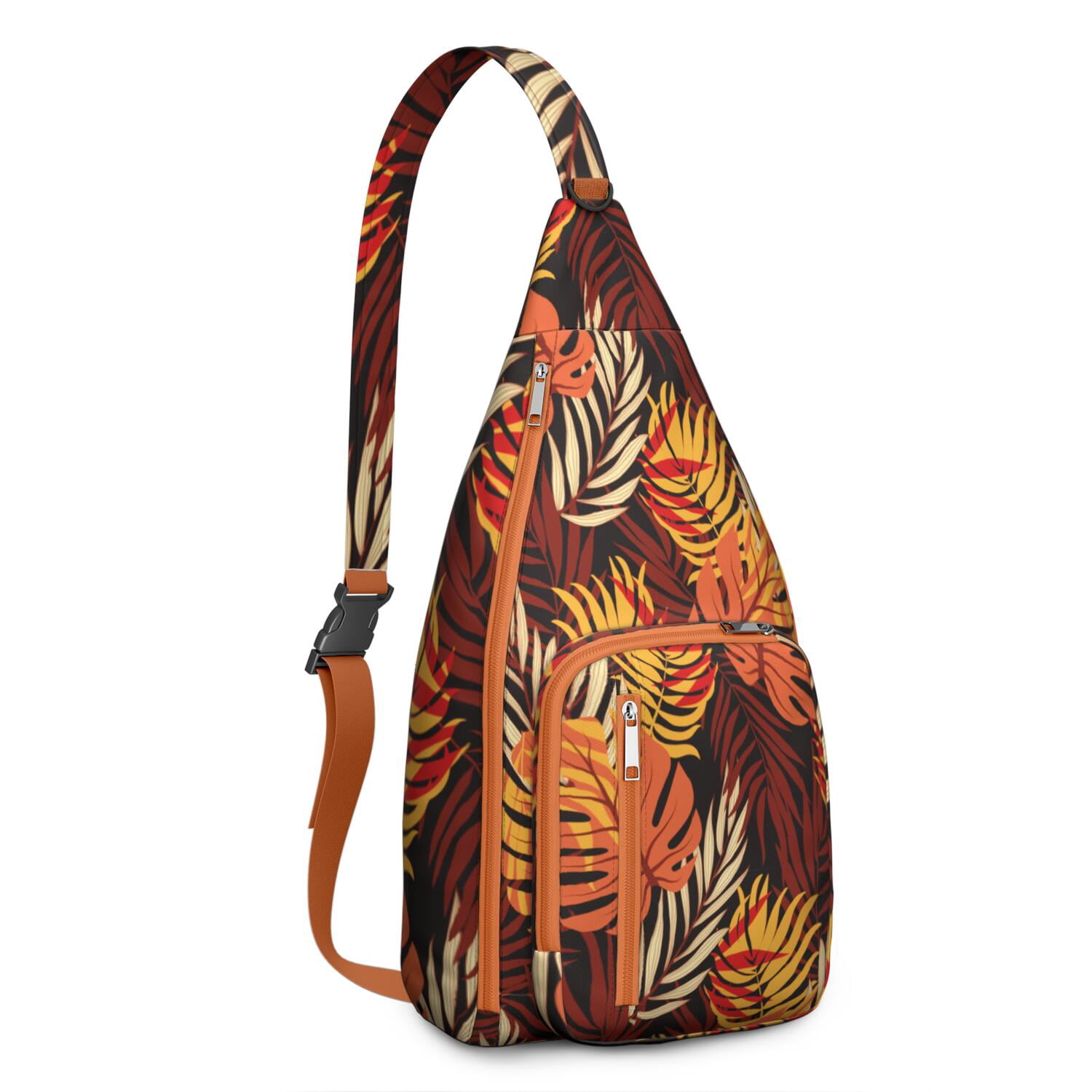 Hawaiian Hibiscus Crossbody Sling Backpack, Waterproof with Zipper ...