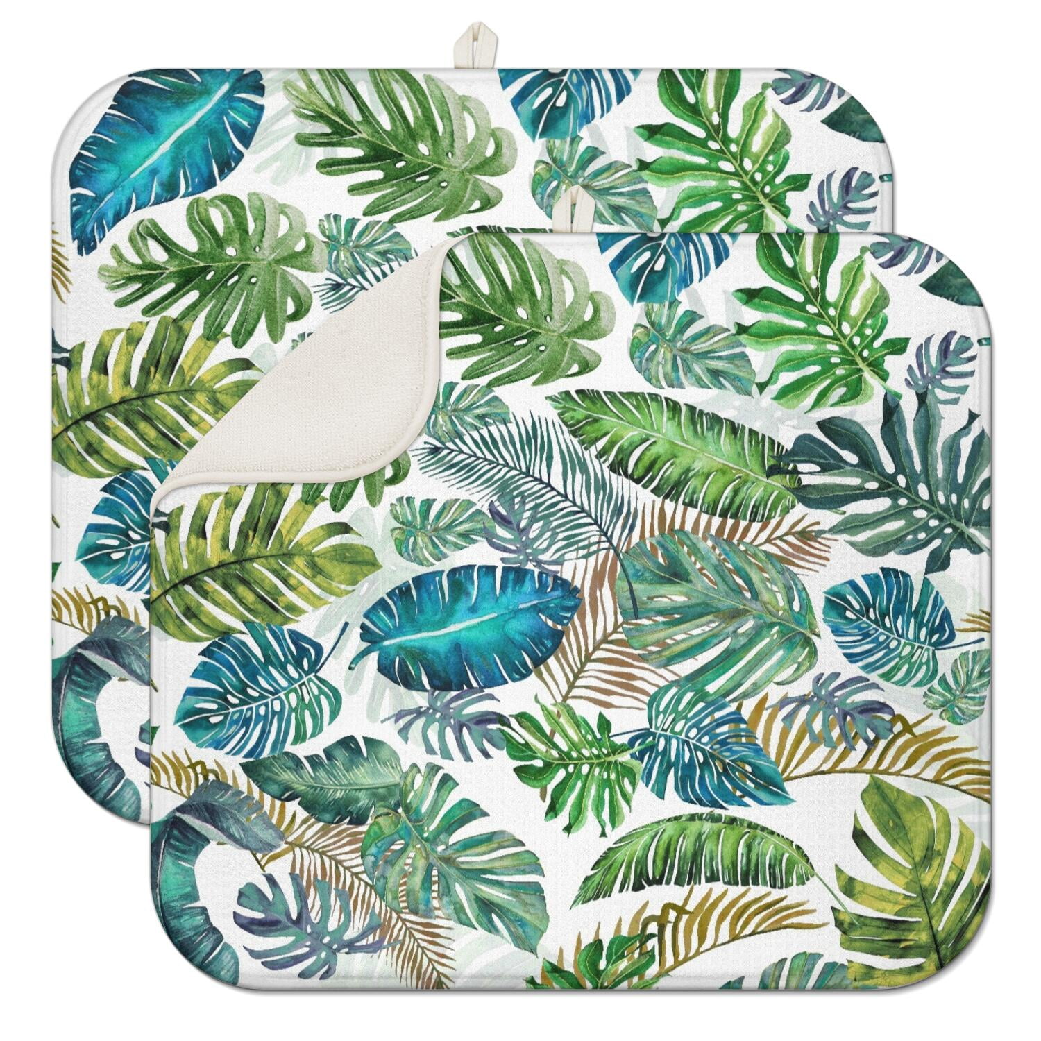 Hawaiian Hibiscus Dish Drying Mat – Tropical Floral Print with Vibrant ...