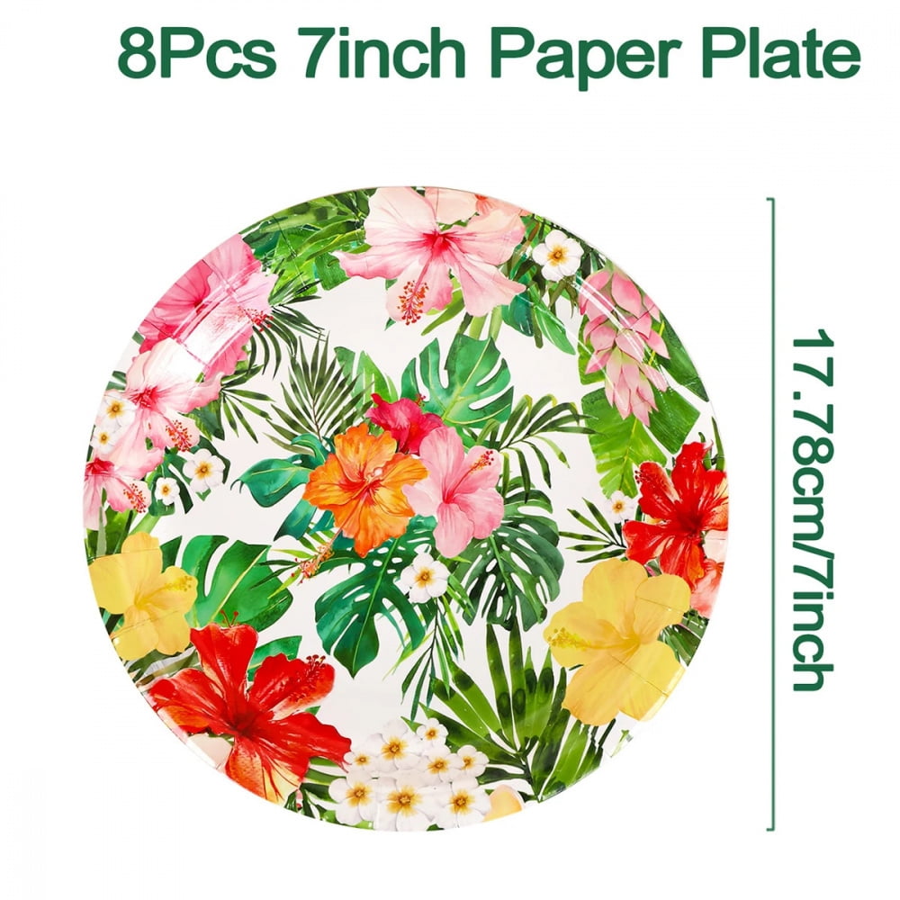 Hawaiian Hibiscus Disposable Tableware ALOHA Hawaii Luau Tropical Party ...