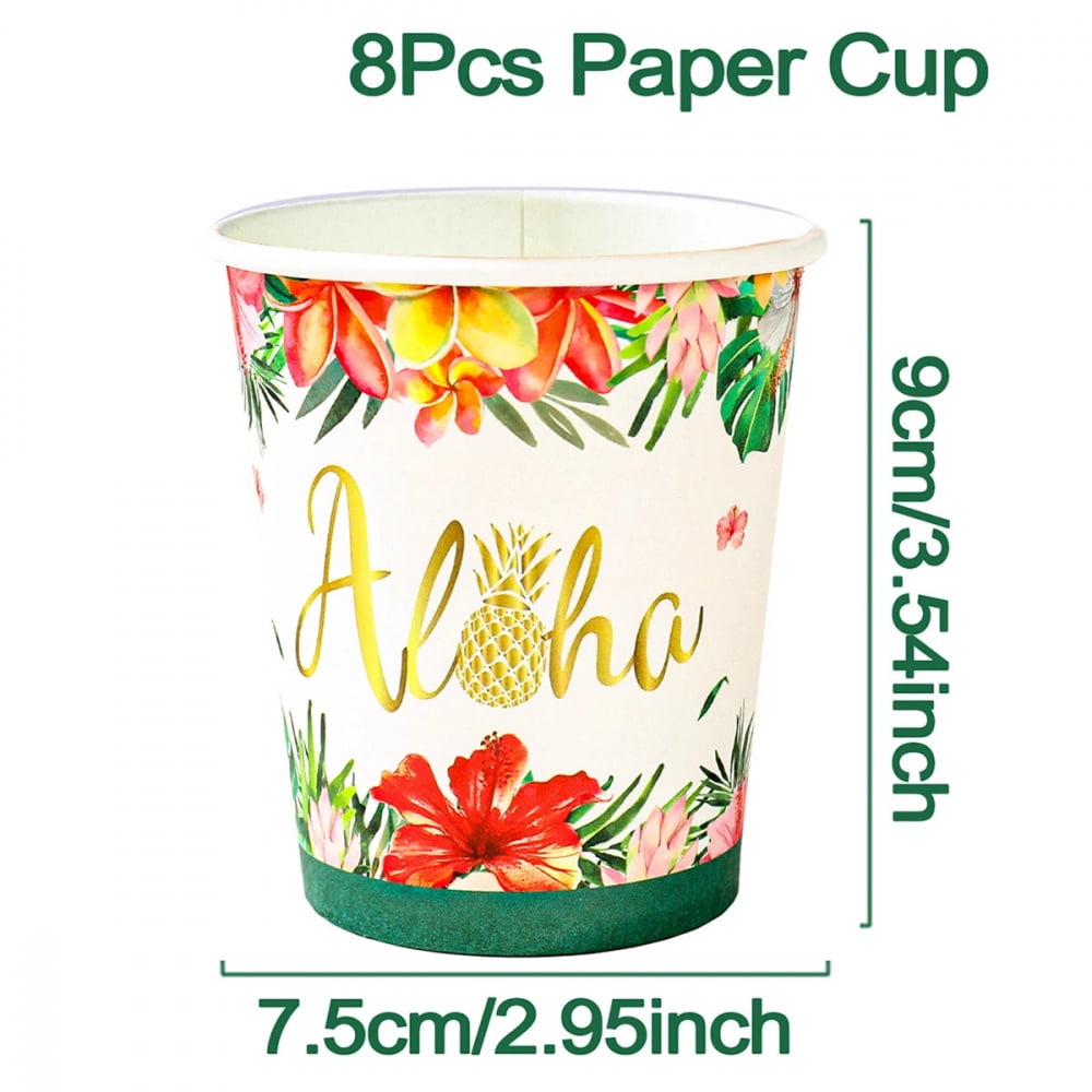 Hawaiian Hibiscus Disposable Tableware ALOHA Hawaii Luau Tropical Party ...