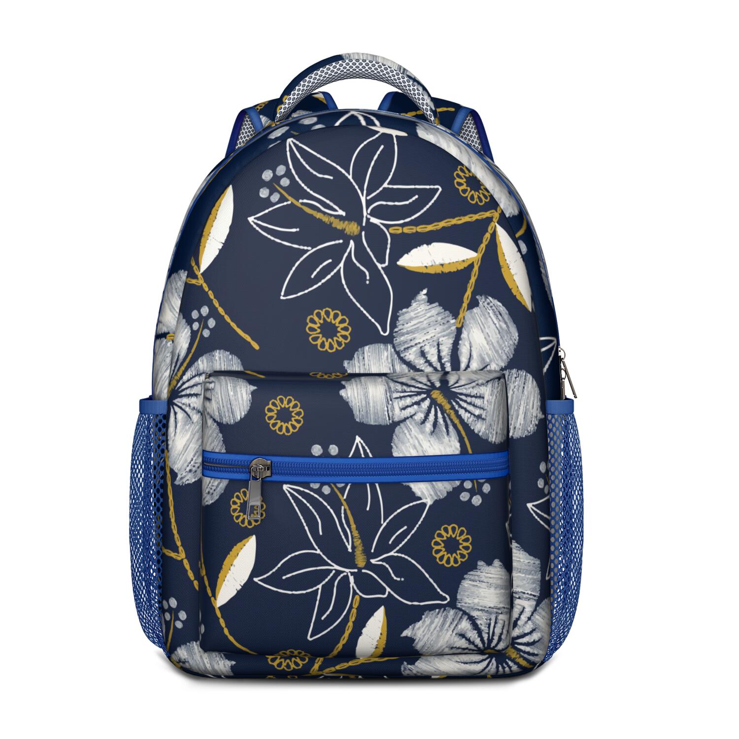 Hawaiian Hibiscus Ergonomic Backpack - Breathable Mesh Shoulders ...