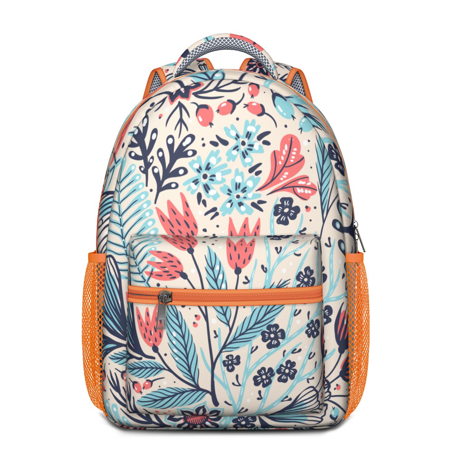 Hawaiian Hibiscus Ergonomic Backpack - Breathable Mesh Shoulders ...