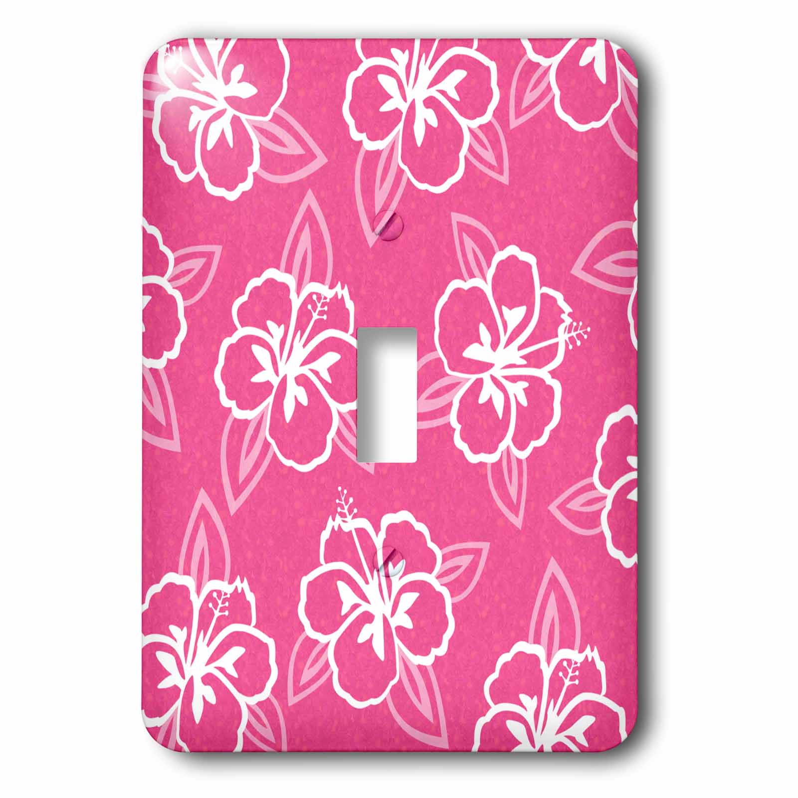 Hawaiian Hibiscus Flower Print - Pink and White single toggle switch ...
