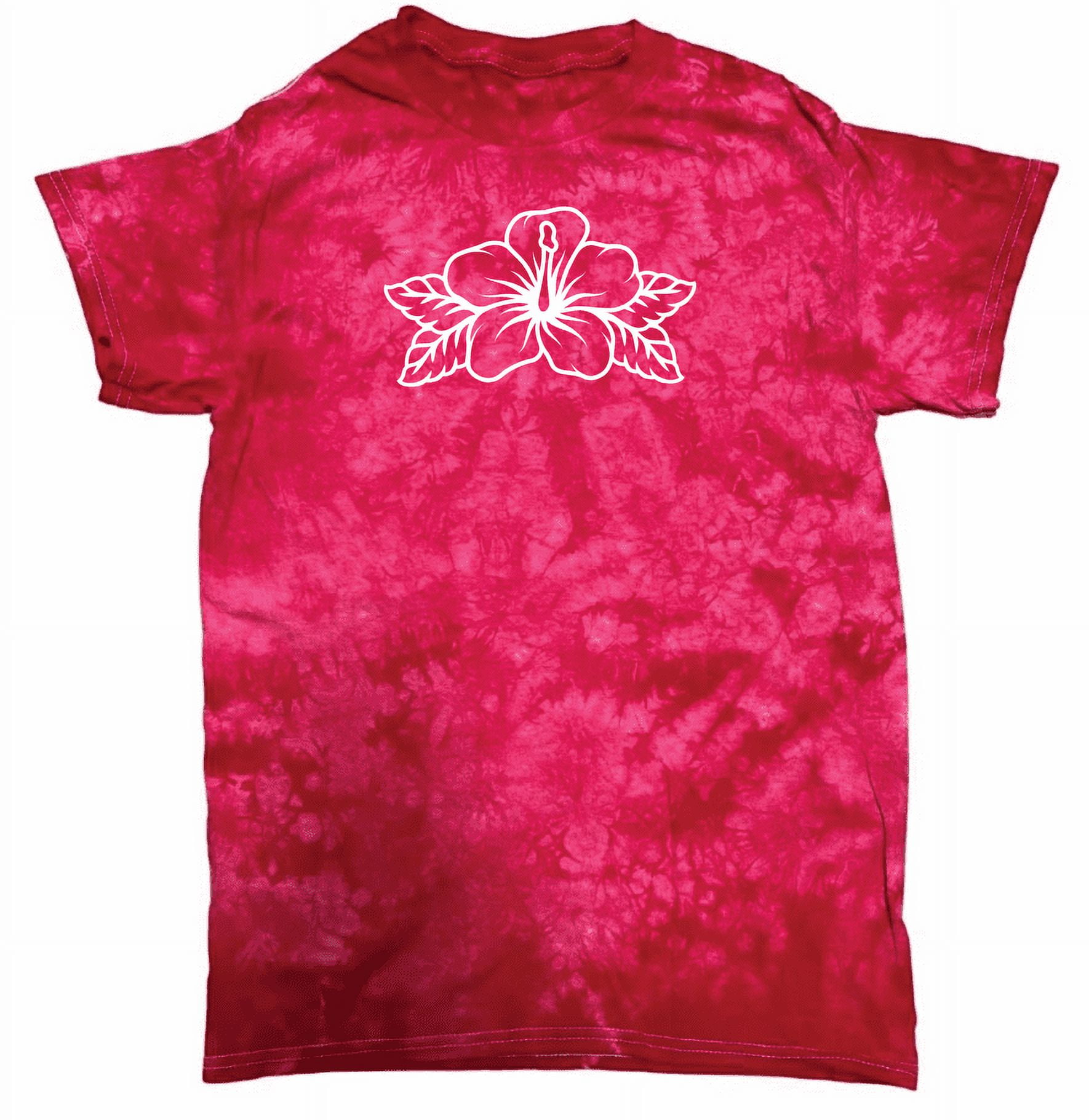 Hawaiian Hibiscus Flower Tee Tie Dye Adult Summer Beachy T-Shirt ...