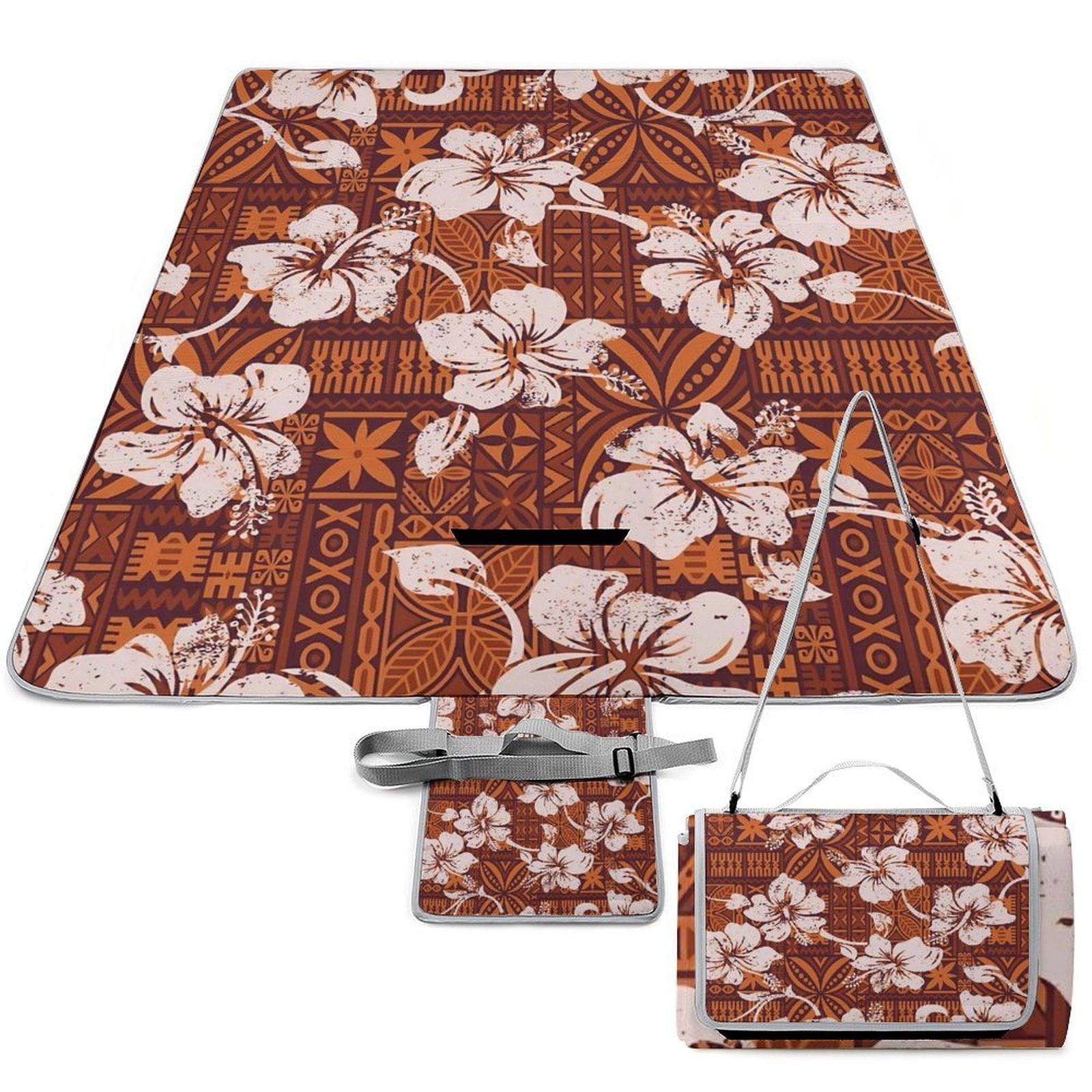 Hawaiian Hibiscus Flowers Square Picnic Mat Waterproof Beach Mat ...