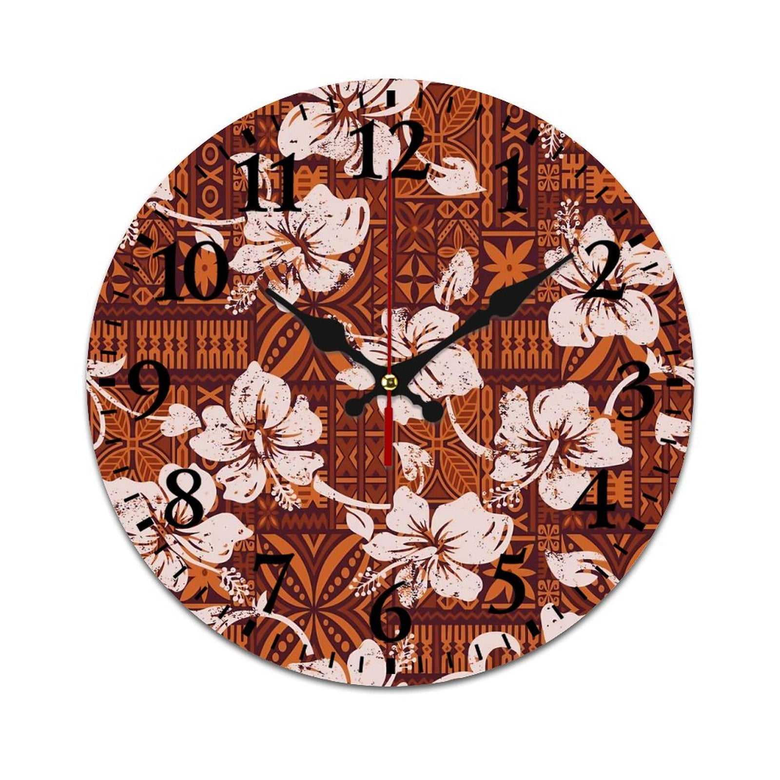 Hawaiian Hibiscus Flowers Wall Clock Modern Design Clocks Wall Hanging ...