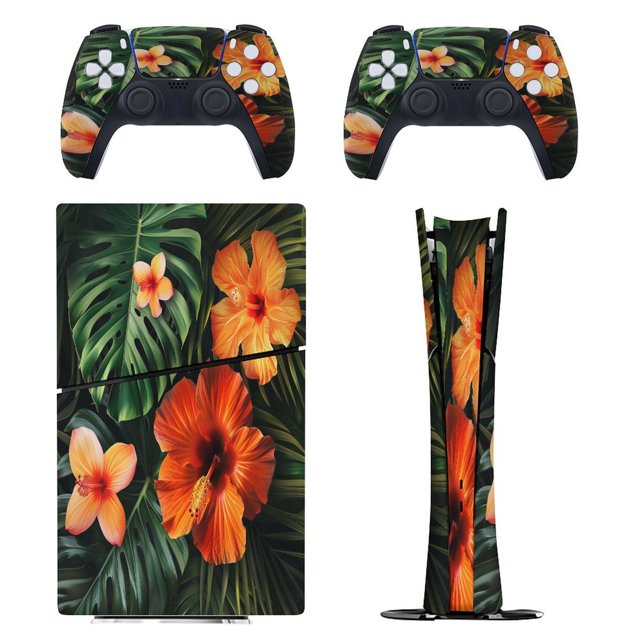 Hawaiian Hibiscus Garden Orange Flowers PS5/PS5 Pro/PS5 Slim Digital ...