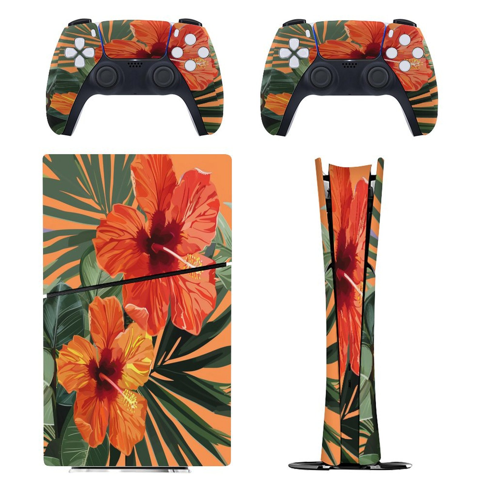 Hawaiian Hibiscus Garden Orange Flowers PS5/PS5 Pro/PS5 Slim Digital ...