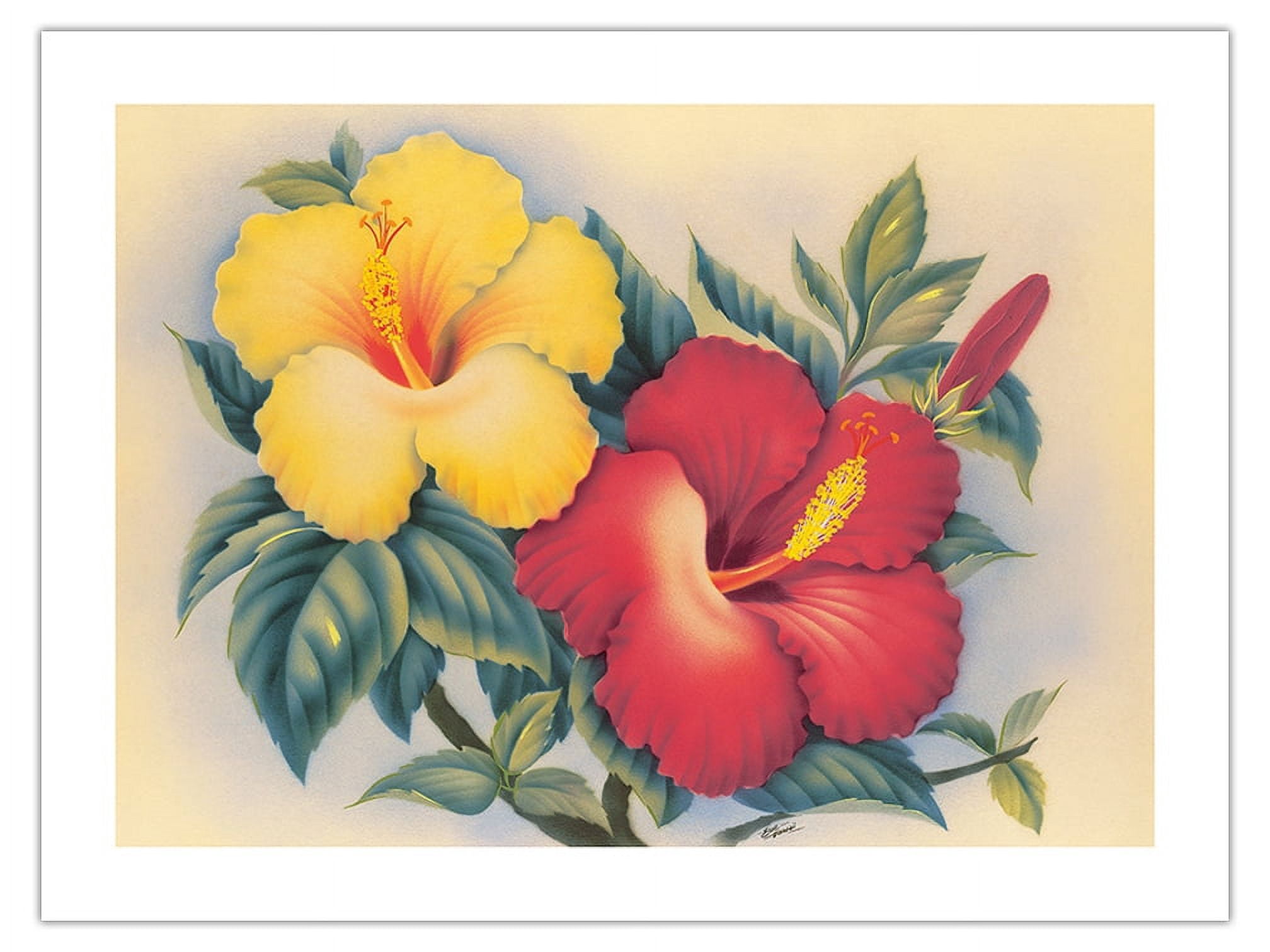 Hawaiian Hibiscus - Hawai’i State Flower - Vintage Hawaiian Airbrush ...